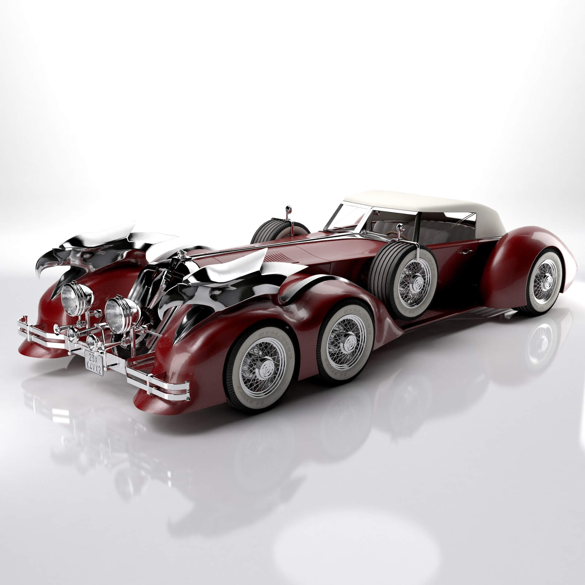 Old Classic Car Prototype - 3D Model by RenderBlade