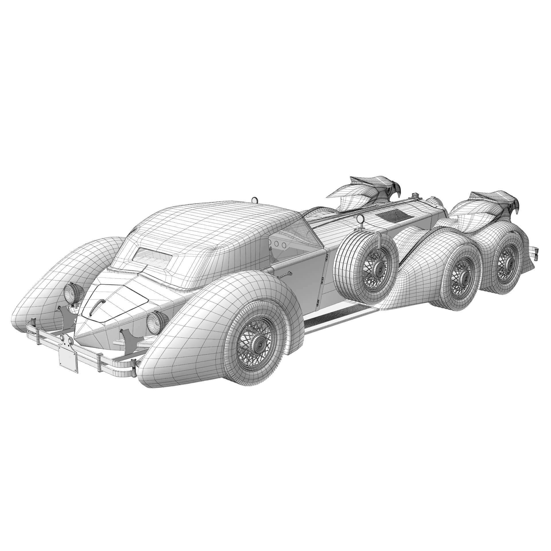 Old Classic Car Prototype - 3D Model by RenderBlade