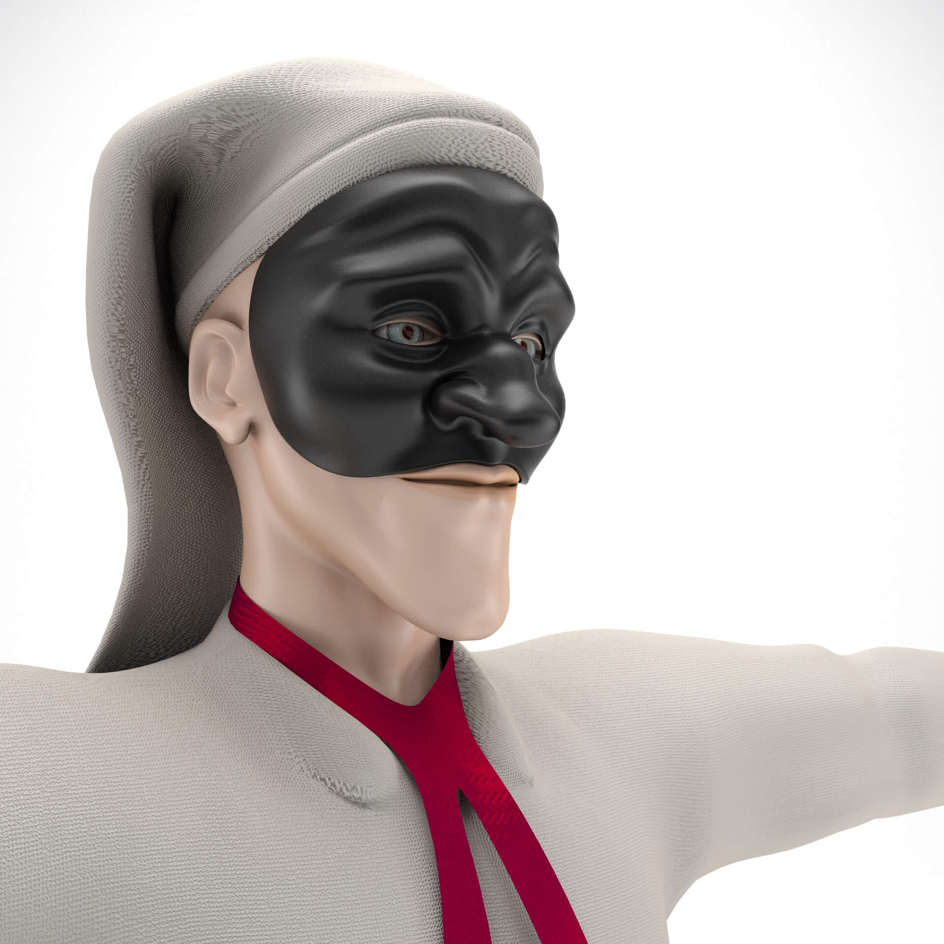 Pulcinella Carnival Mask - 3D Model by RenderBlade