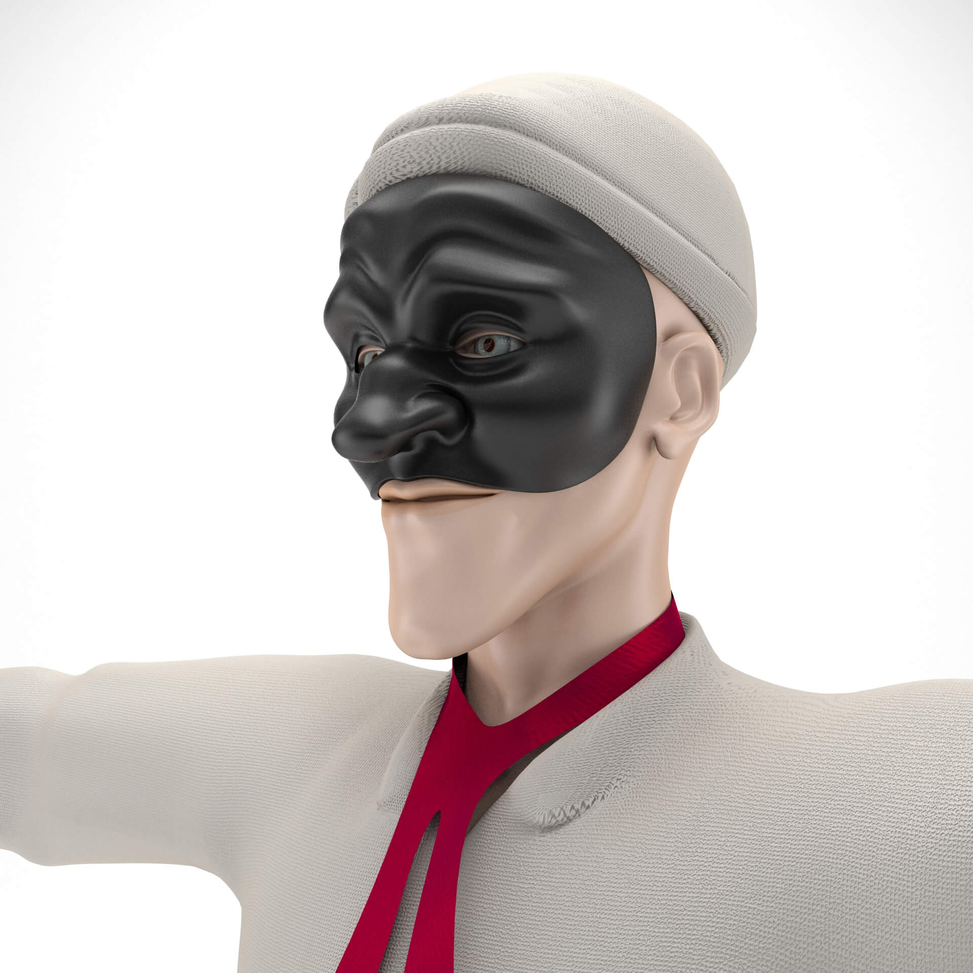 Pulcinella Carnival Mask - 3D Model by RenderBlade