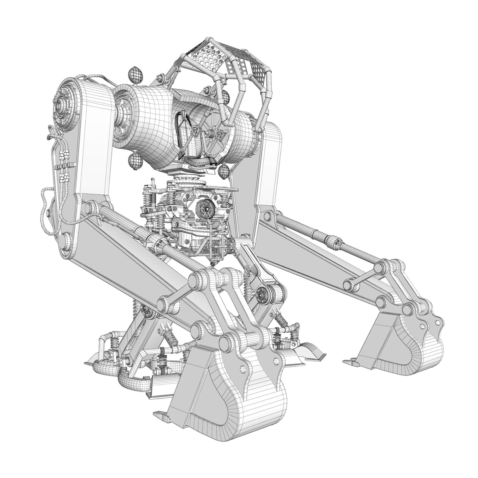 Robot Excavator Clear - 3D Model by RenderBlade