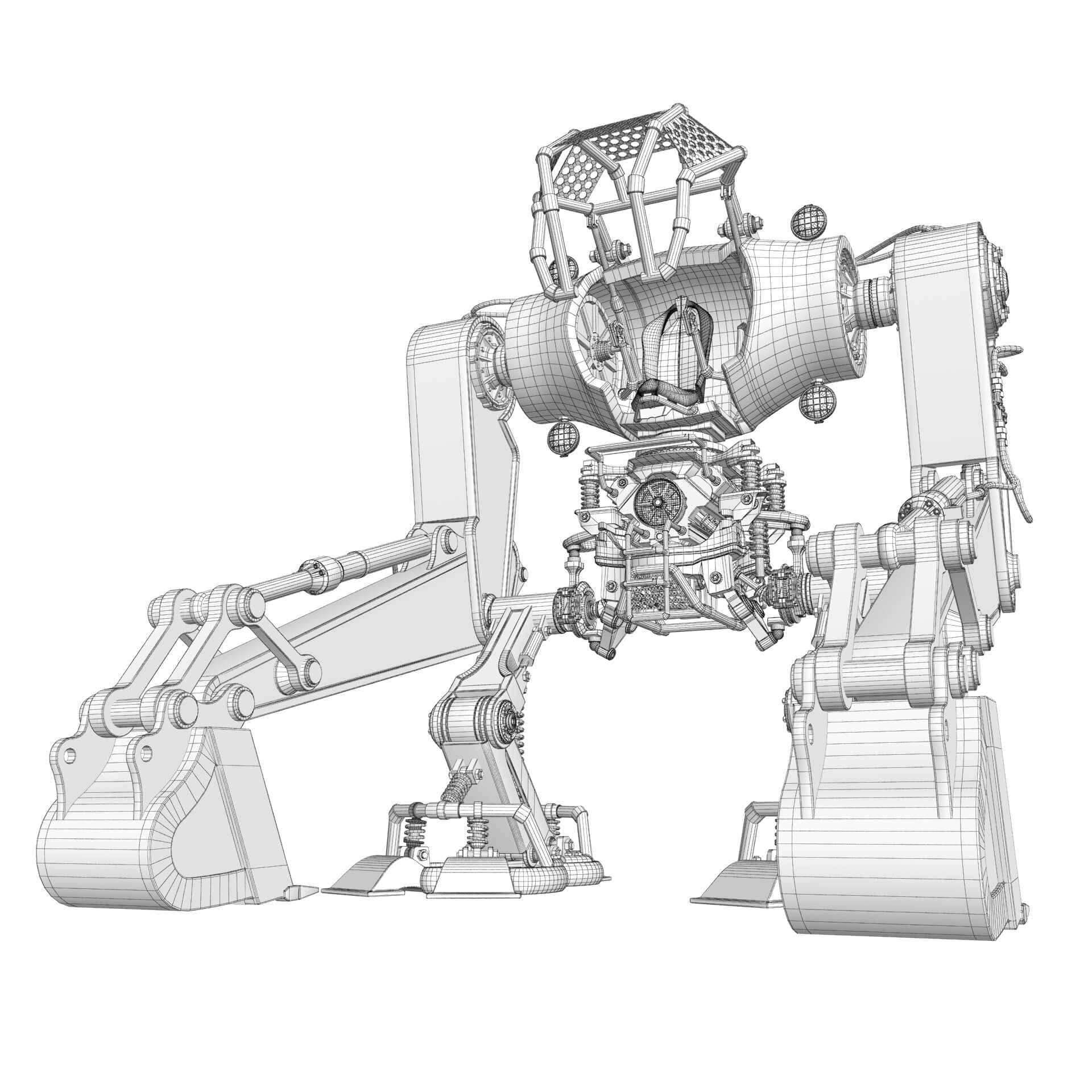 Robot Excavator Clear - 3D Model by RenderBlade