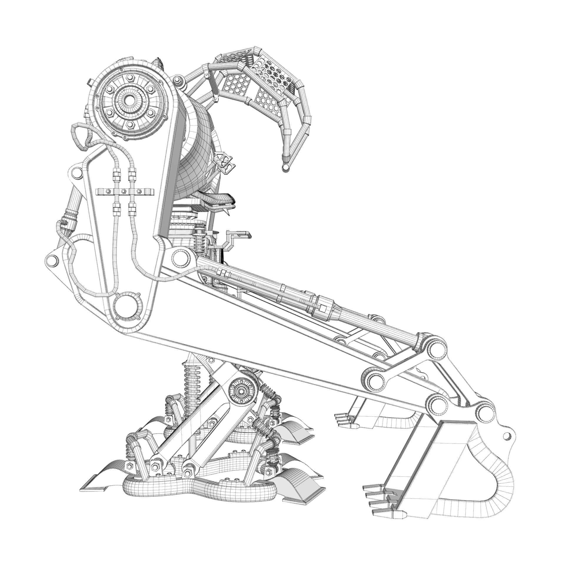 Robot Excavator Clear - 3D Model by RenderBlade