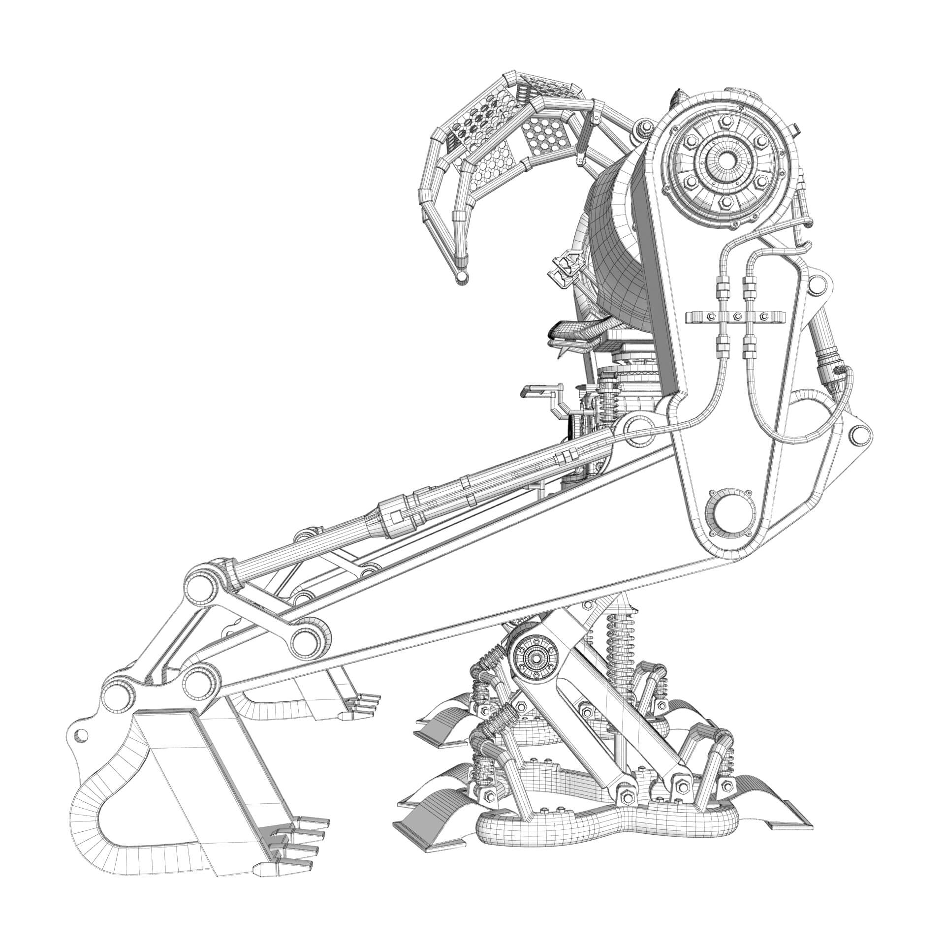 Robot Excavator Clear - 3D Model by RenderBlade