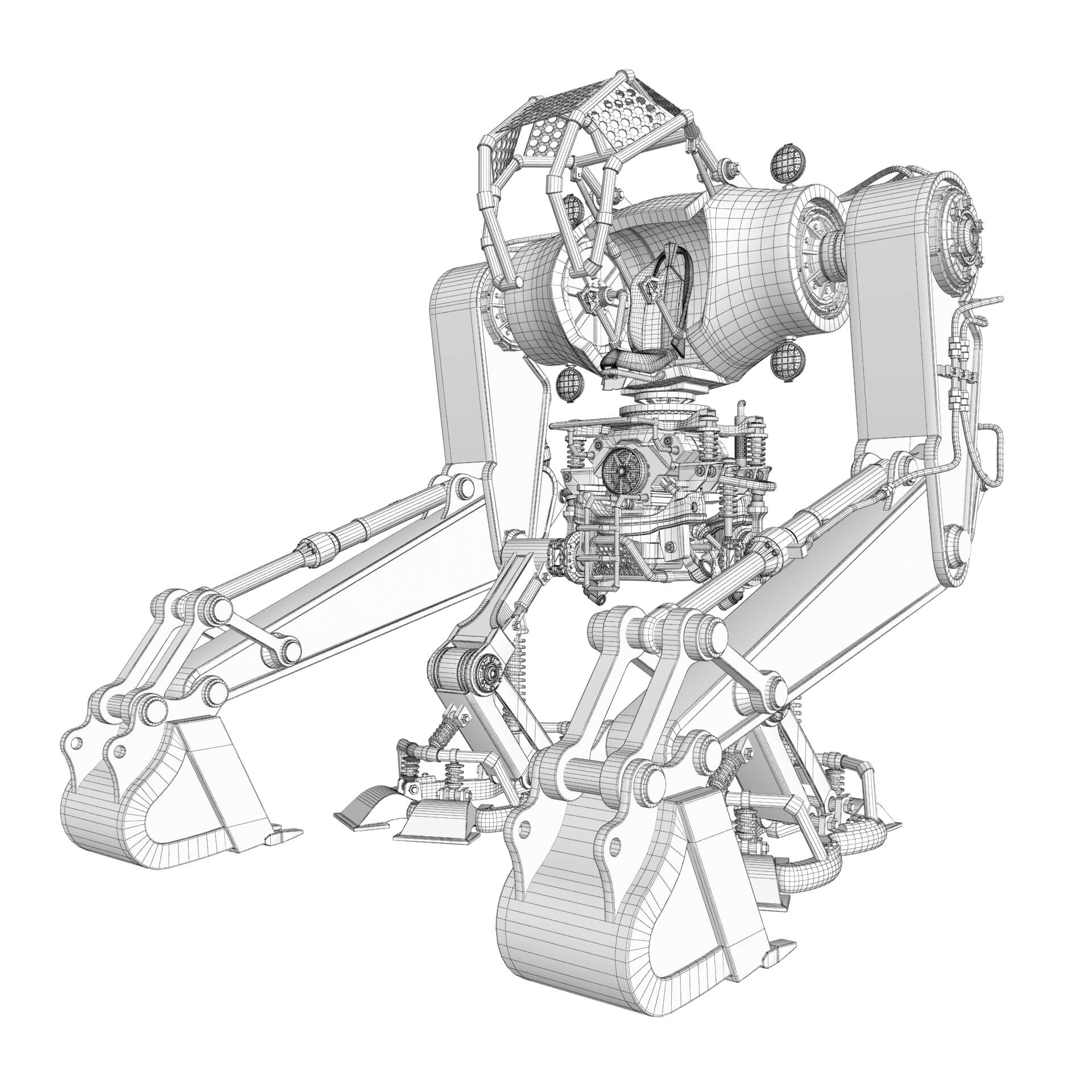 Robot Excavator Clear - 3D Model by RenderBlade