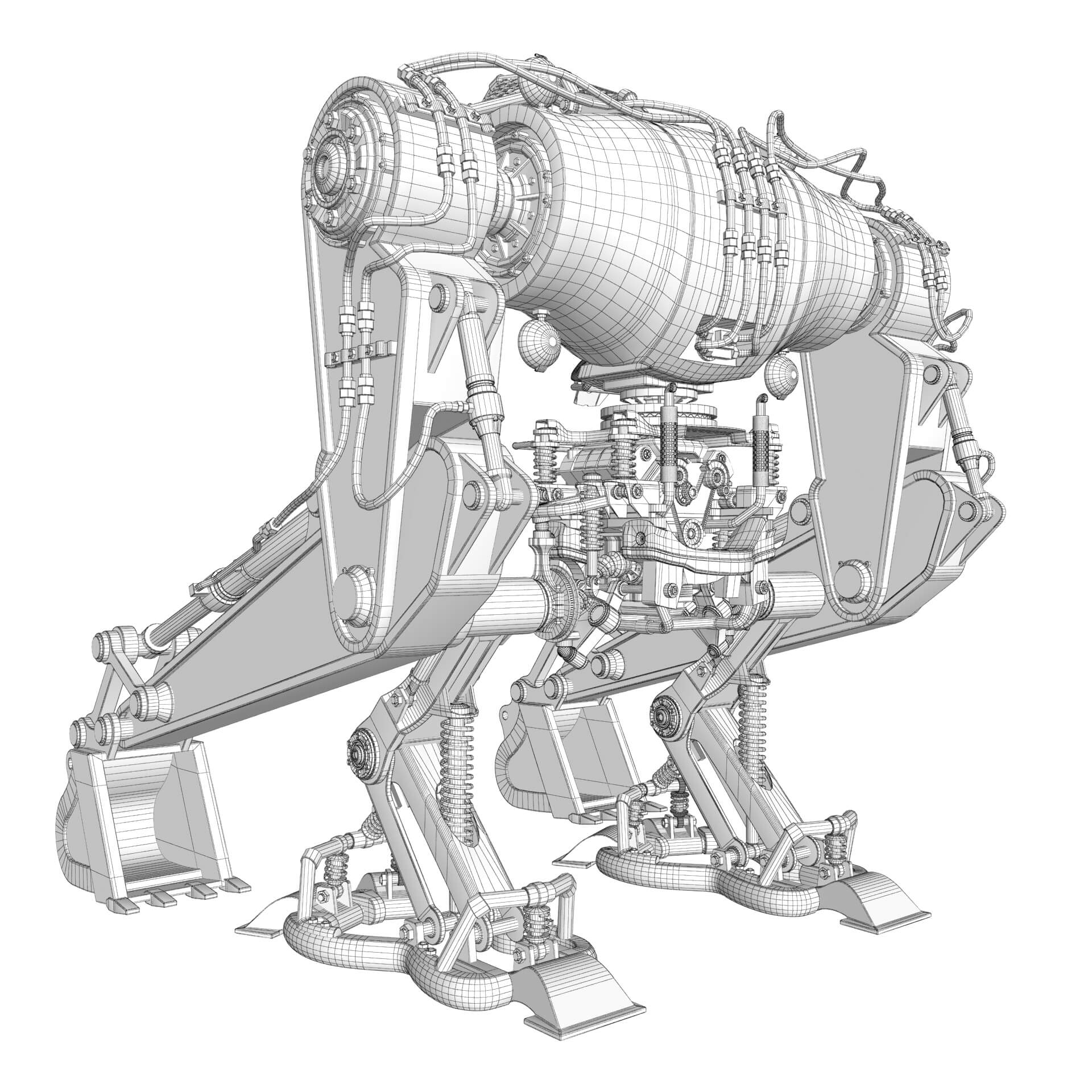 Robot Excavator Clear - 3D Model by RenderBlade