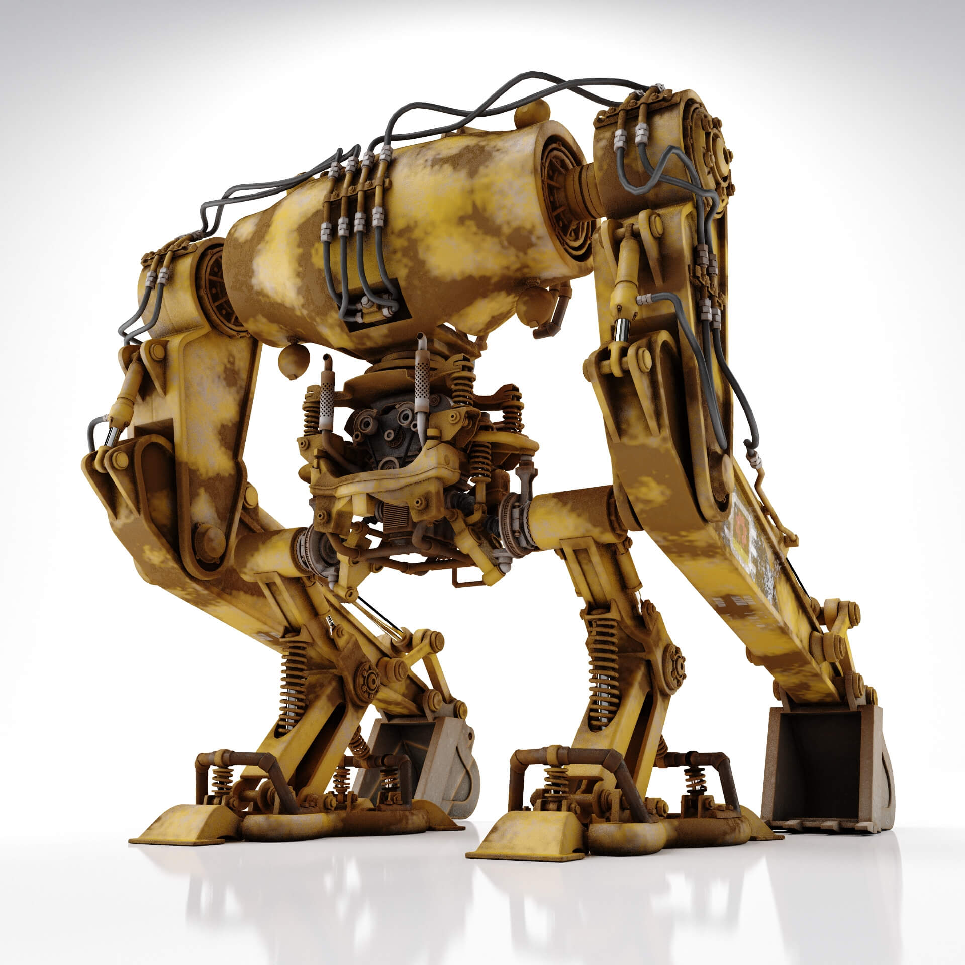 Robot Excavator Dirty - 3D Model by RenderBlade