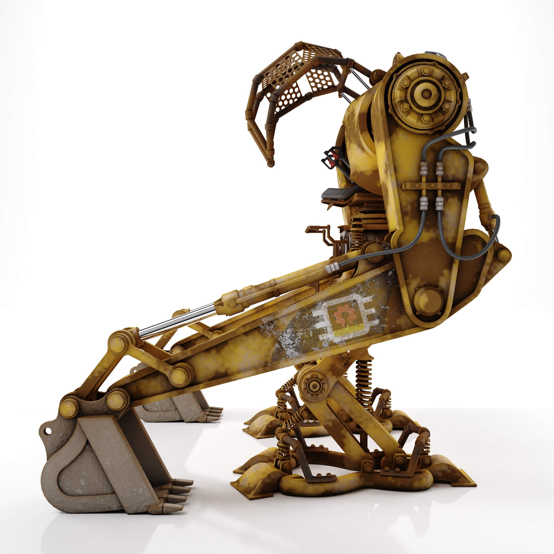 Robot Excavator Dirty - 3D Model by RenderBlade