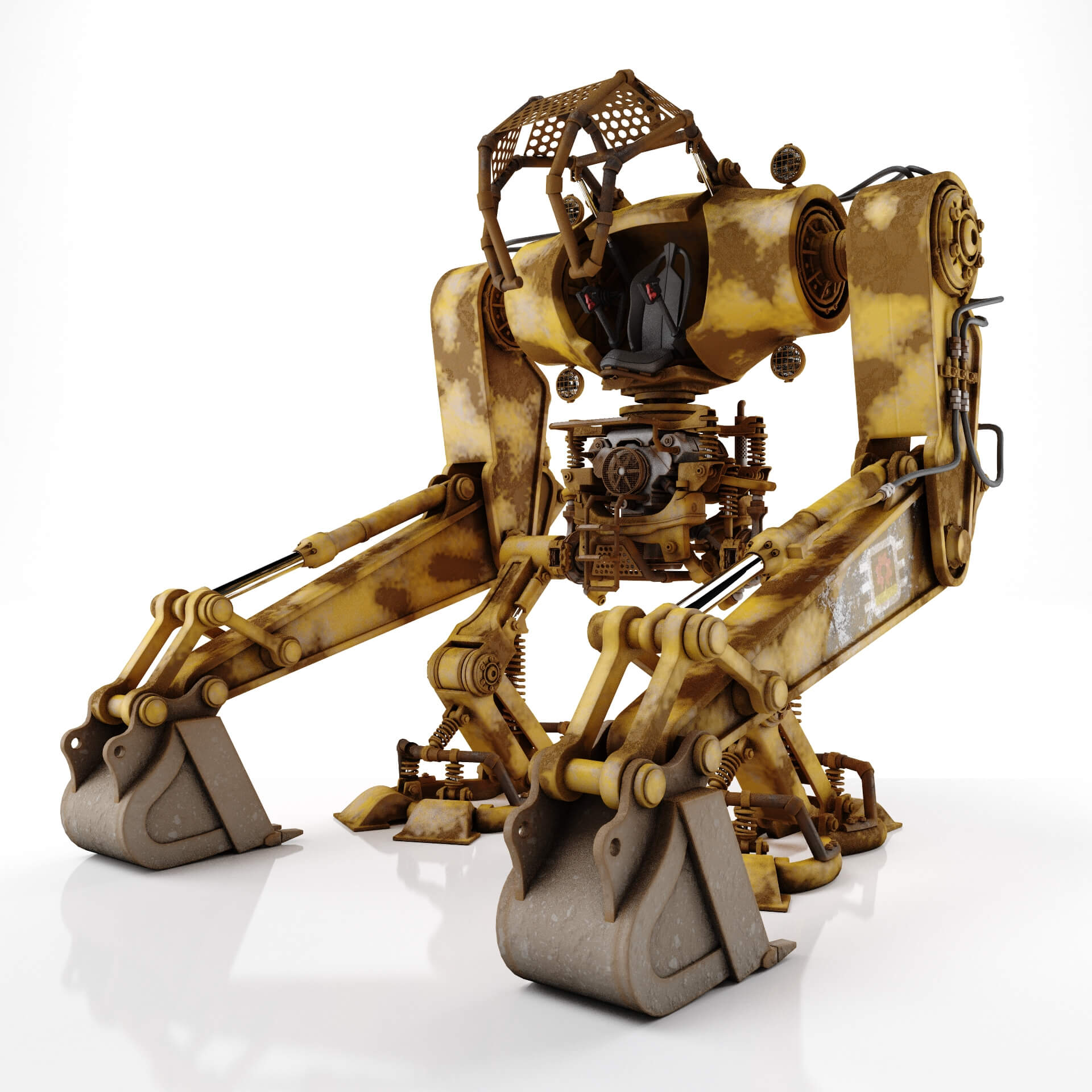 Robot Excavator Dirty - 3D Model by RenderBlade