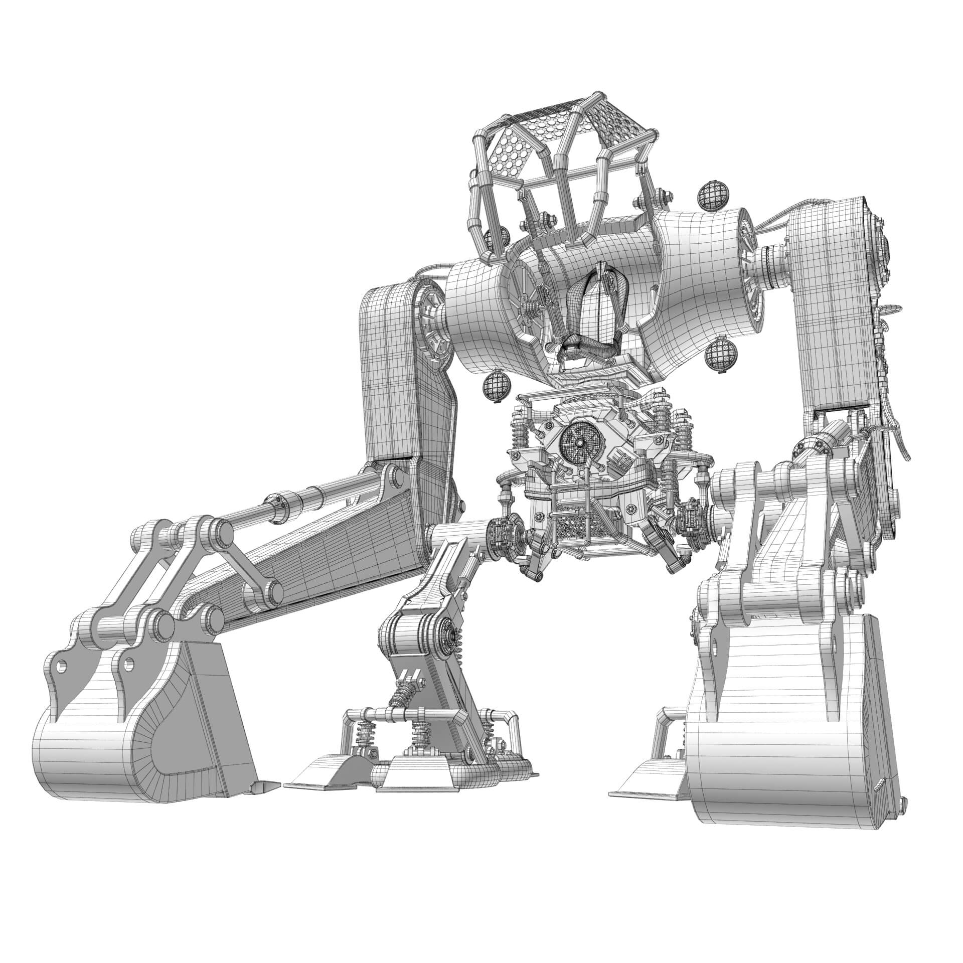 Robot Excavator Dirty - 3D Model by RenderBlade