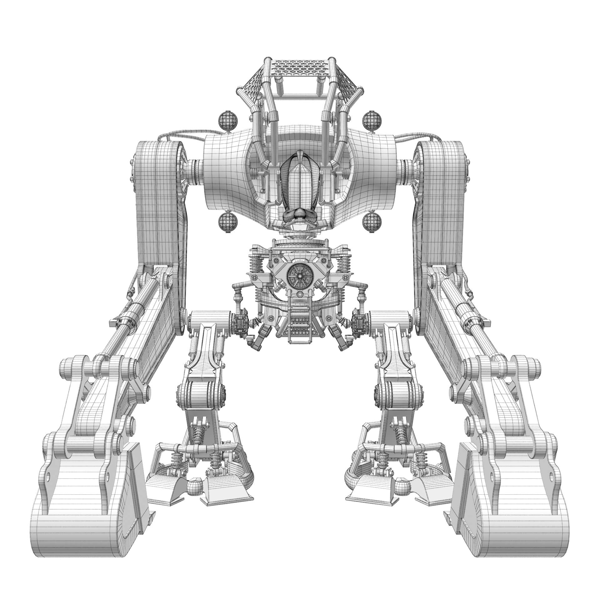 Robot Excavator Dirty - 3D Model by RenderBlade