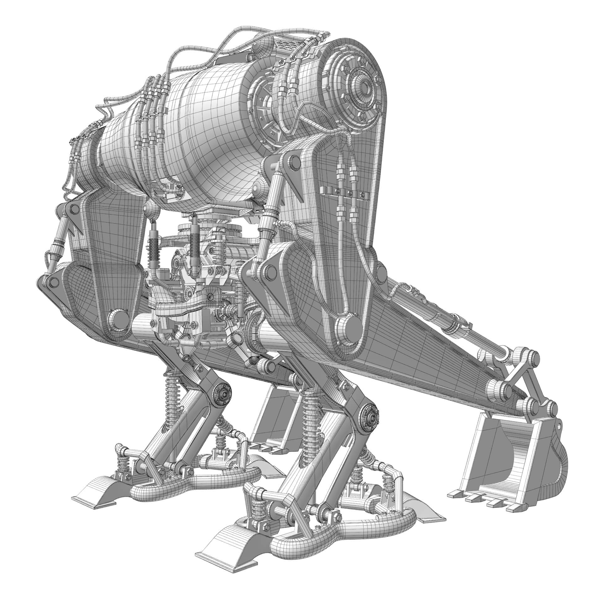 Robot Excavator Dirty - 3D Model by RenderBlade