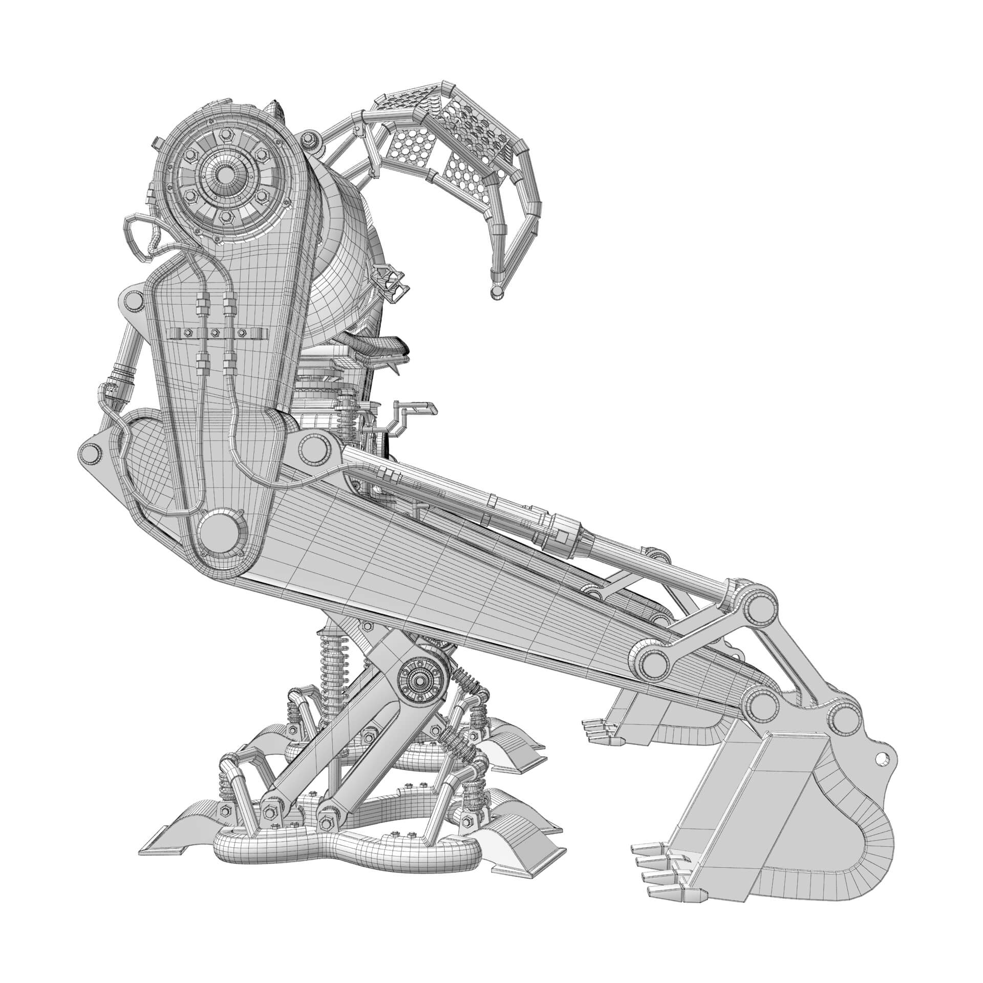 Robot Excavator Dirty - 3D Model by RenderBlade