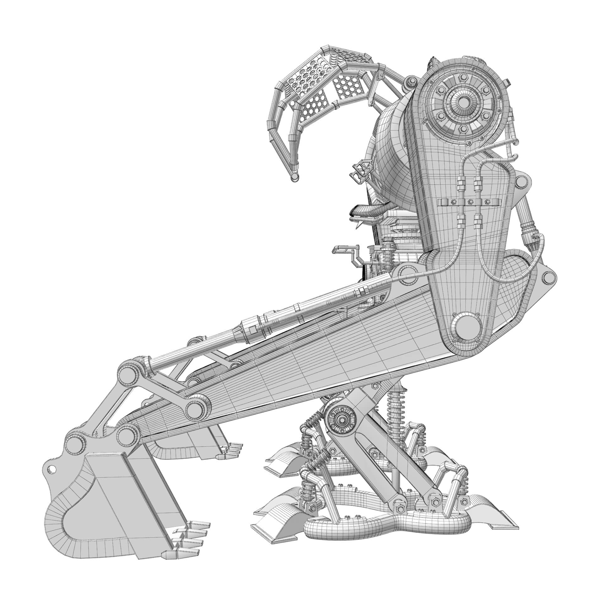 Robot Excavator Dirty - 3D Model by RenderBlade