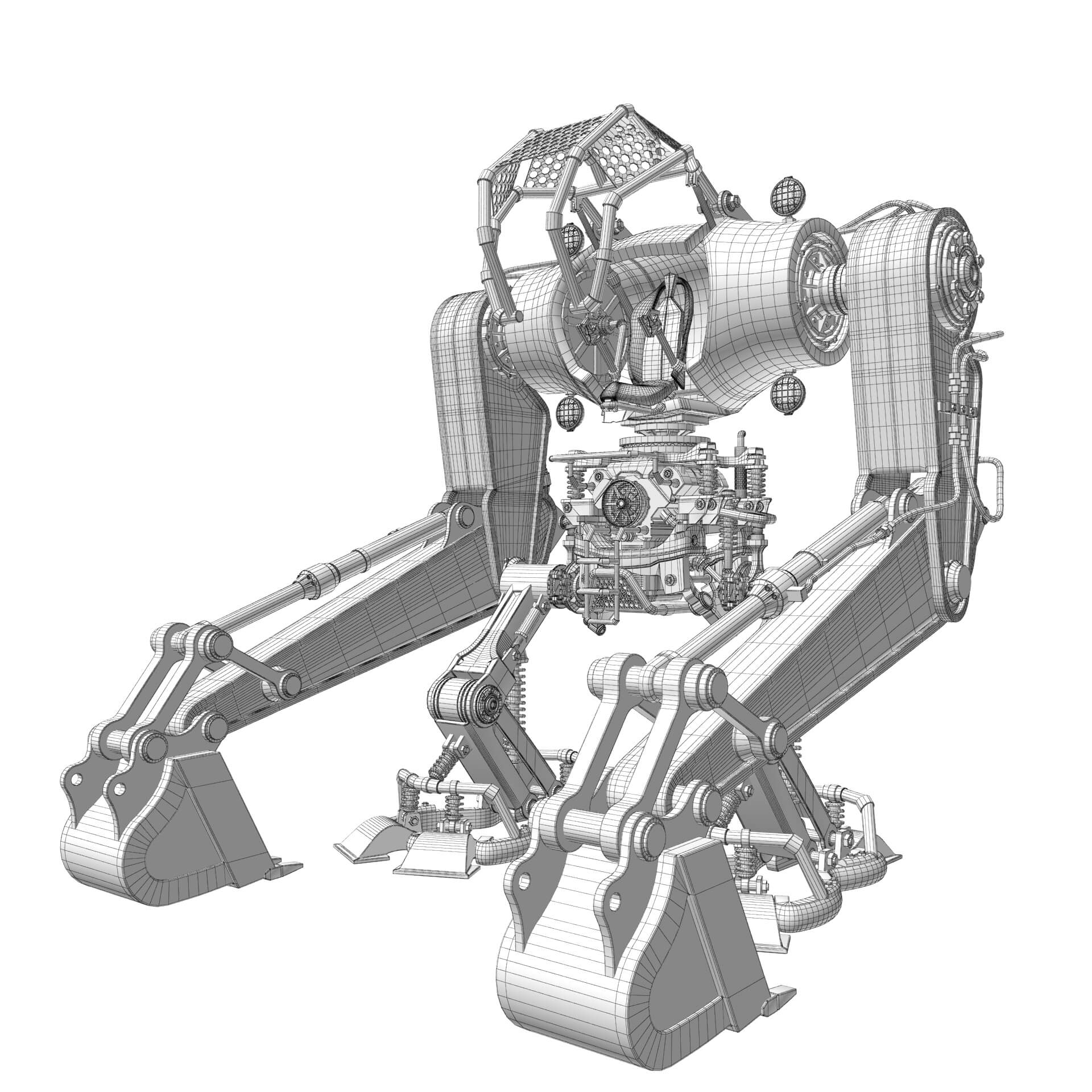 Robot Excavator Dirty - 3D Model by RenderBlade