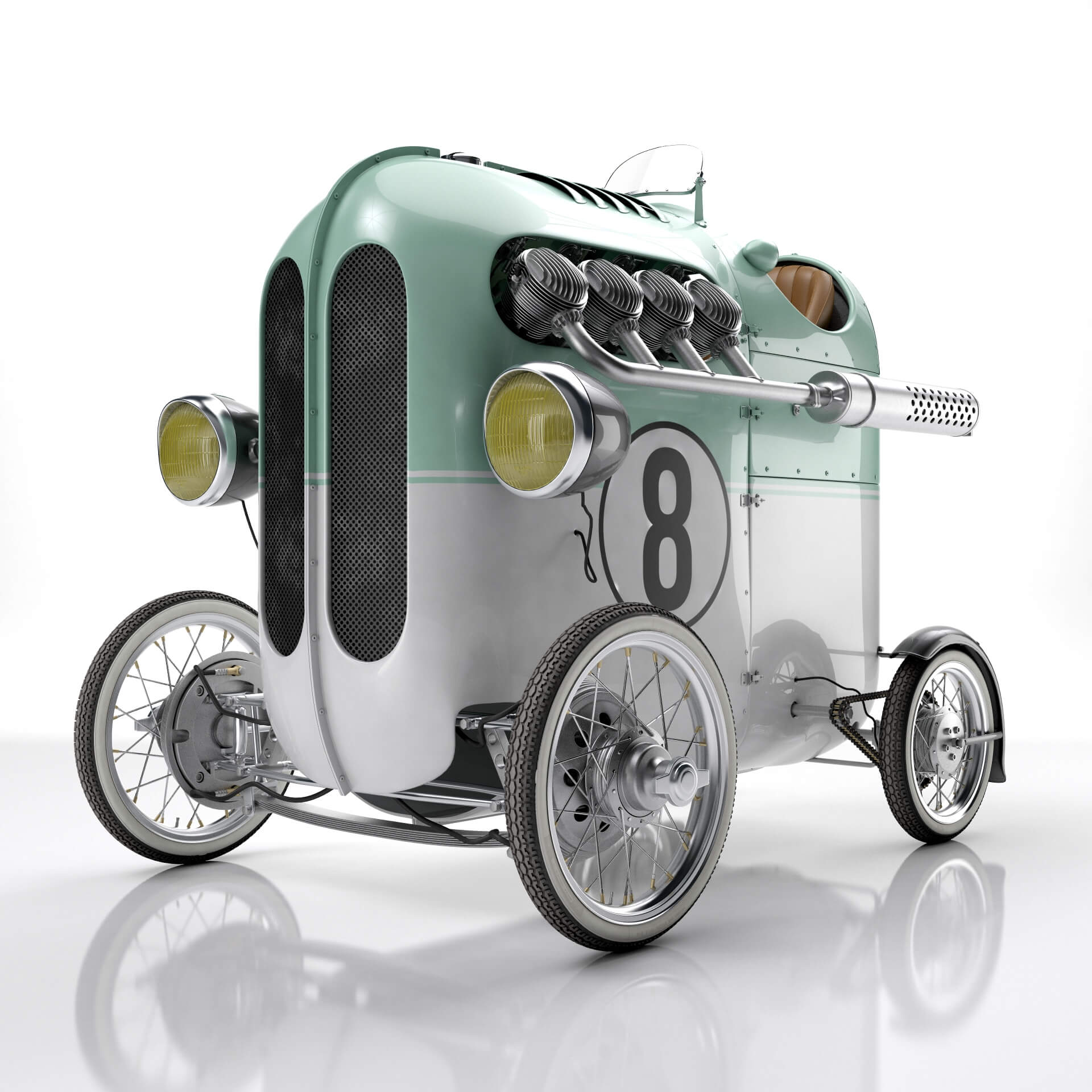 Steampunk Race Car - 3D Model by RenderBlade