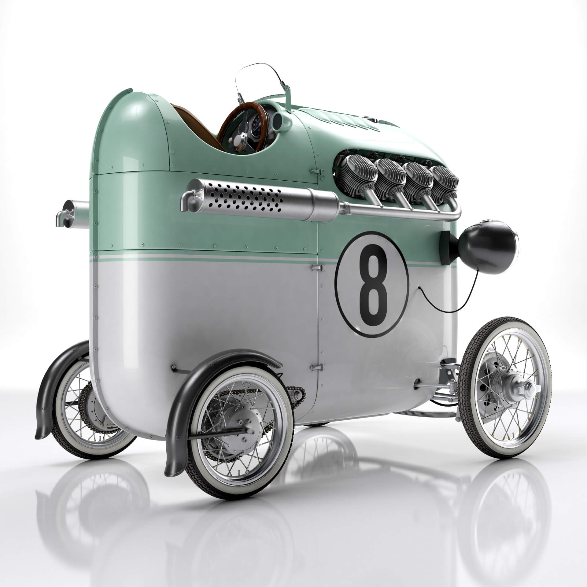 Steampunk Race Car - 3D Model by RenderBlade