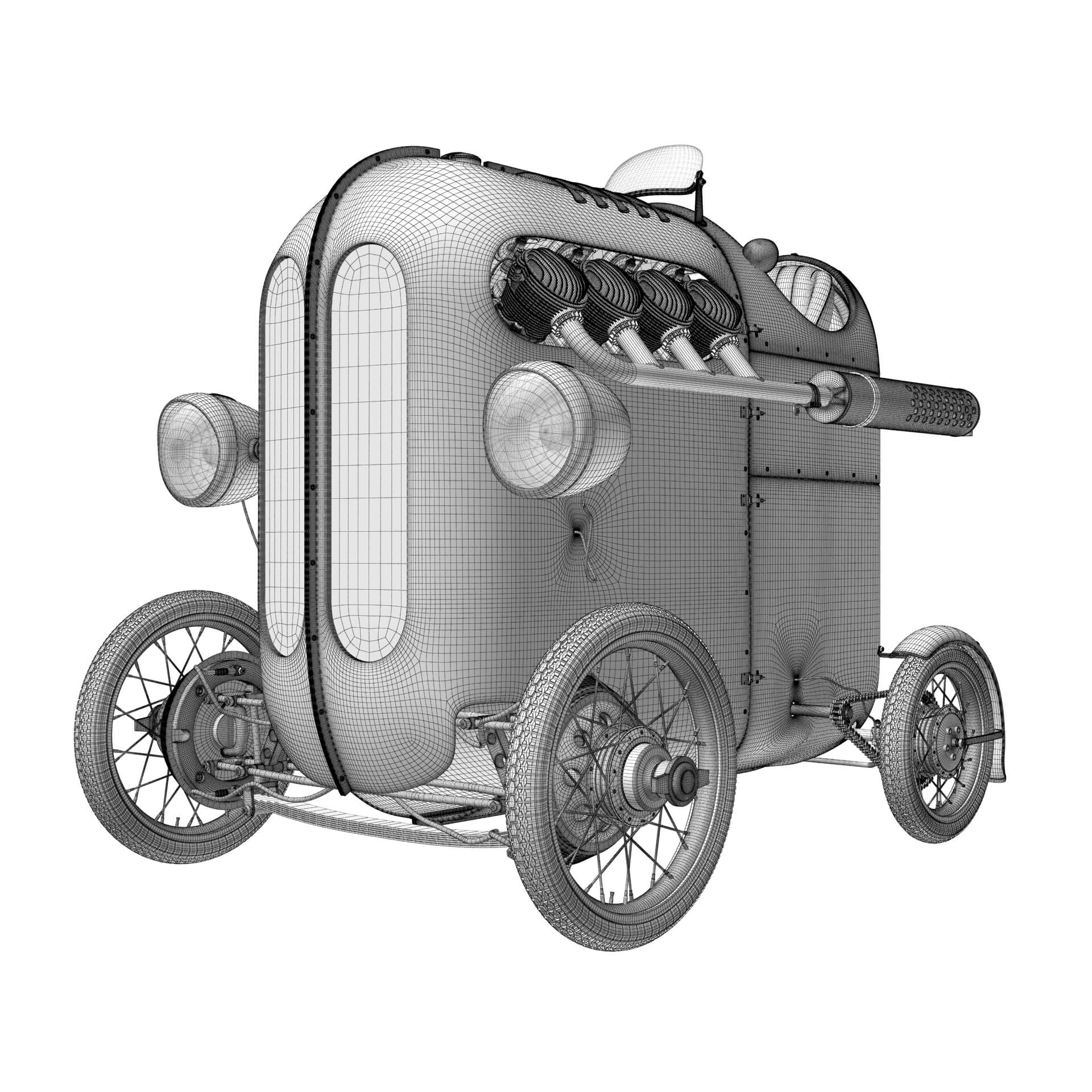 Steampunk Race Car - 3D Model by RenderBlade