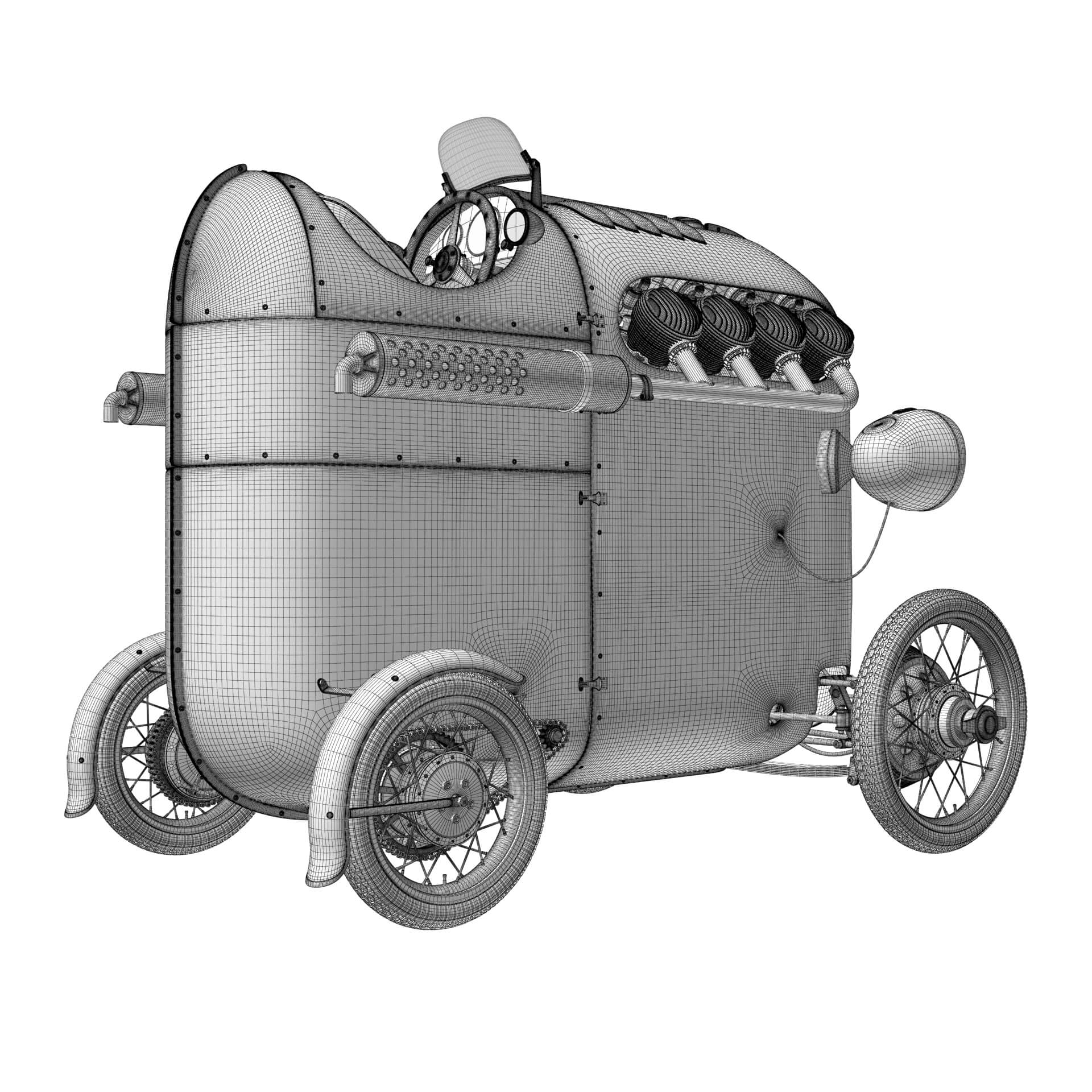 Steampunk Race Car - 3D Model by RenderBlade