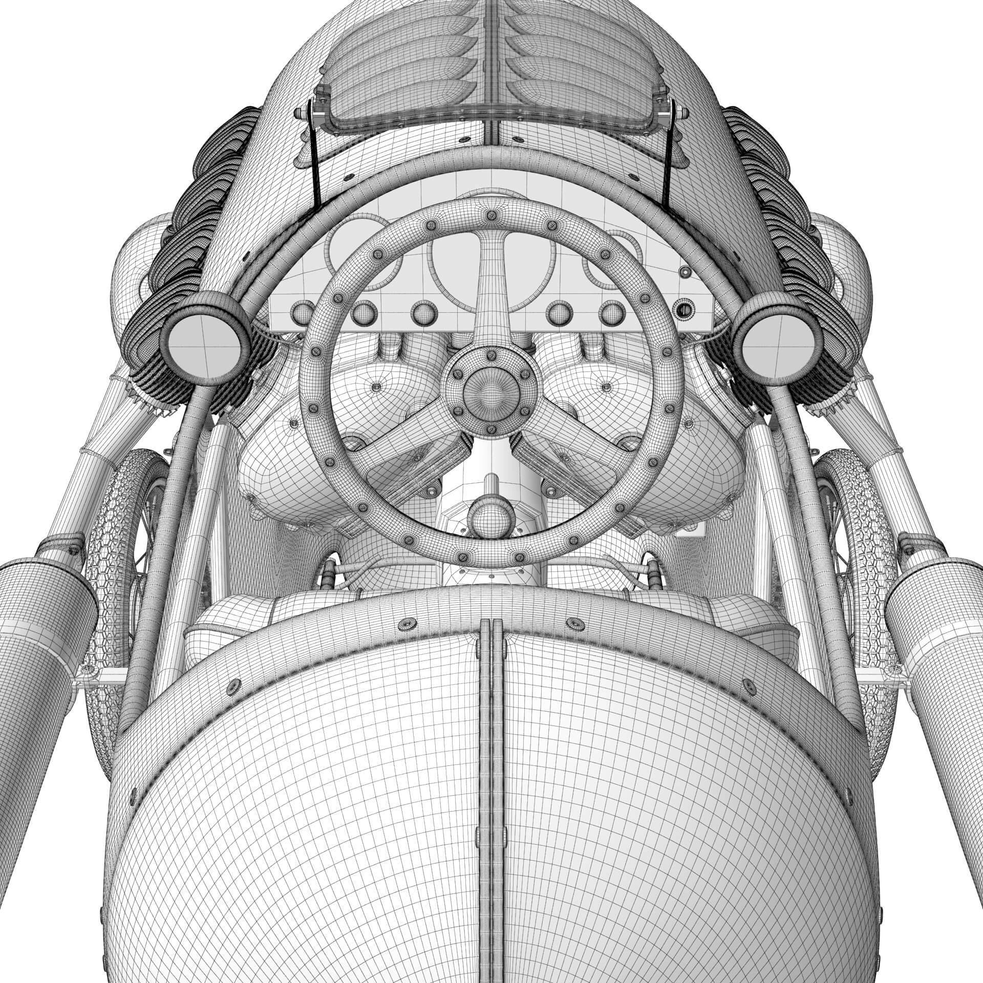 Steampunk Race Car - 3D Model by RenderBlade