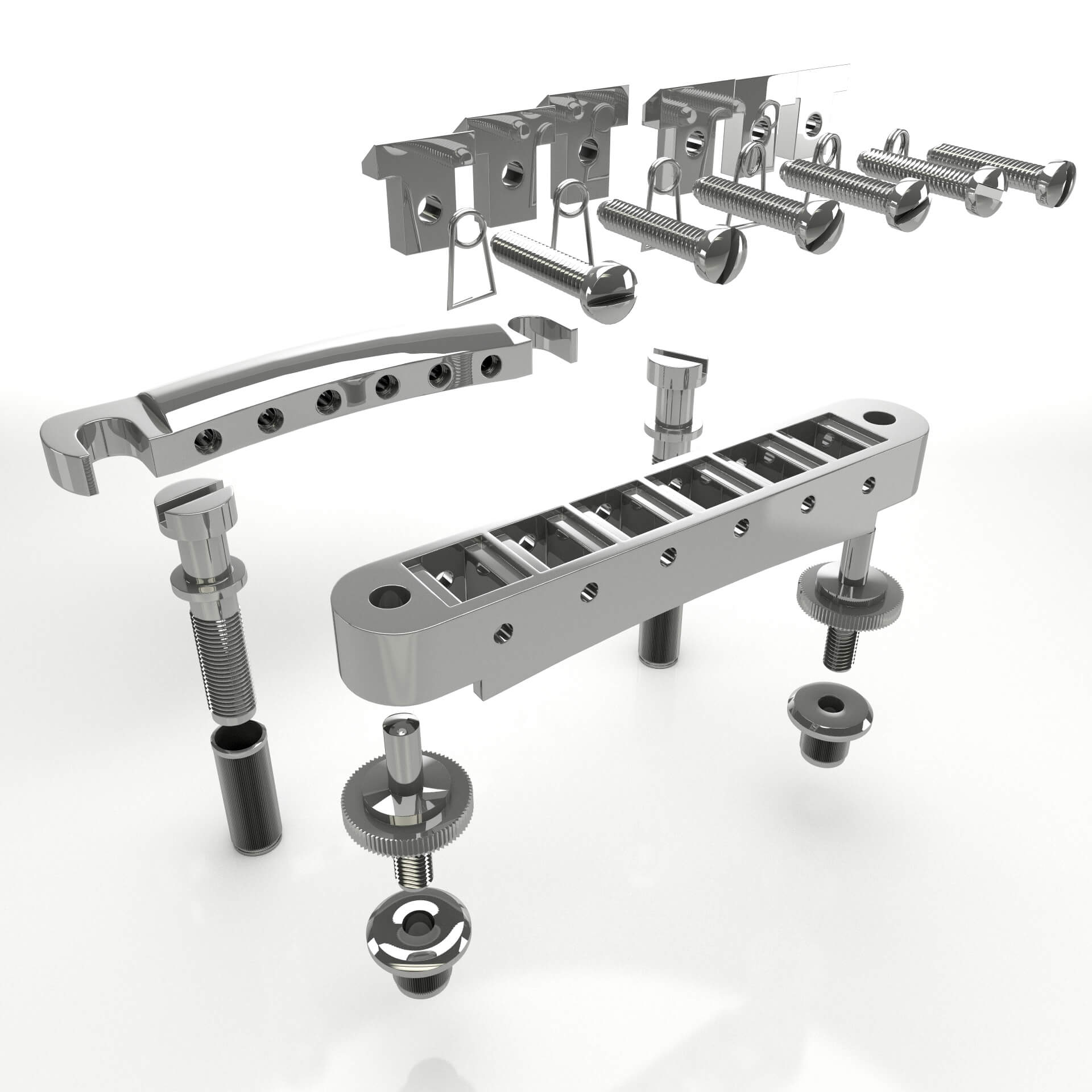 Tune O Matic Guitar Bridge Shaller - 3D Model by RenderBlade