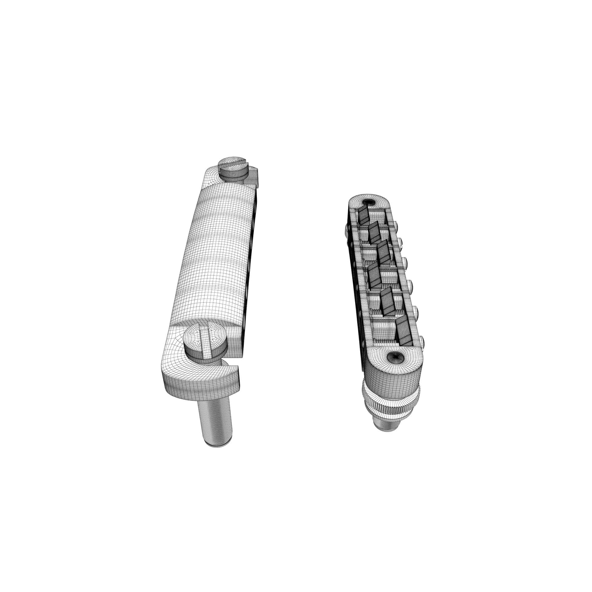 Tune O Matic Guitar Bridge Shaller - 3D Model by RenderBlade