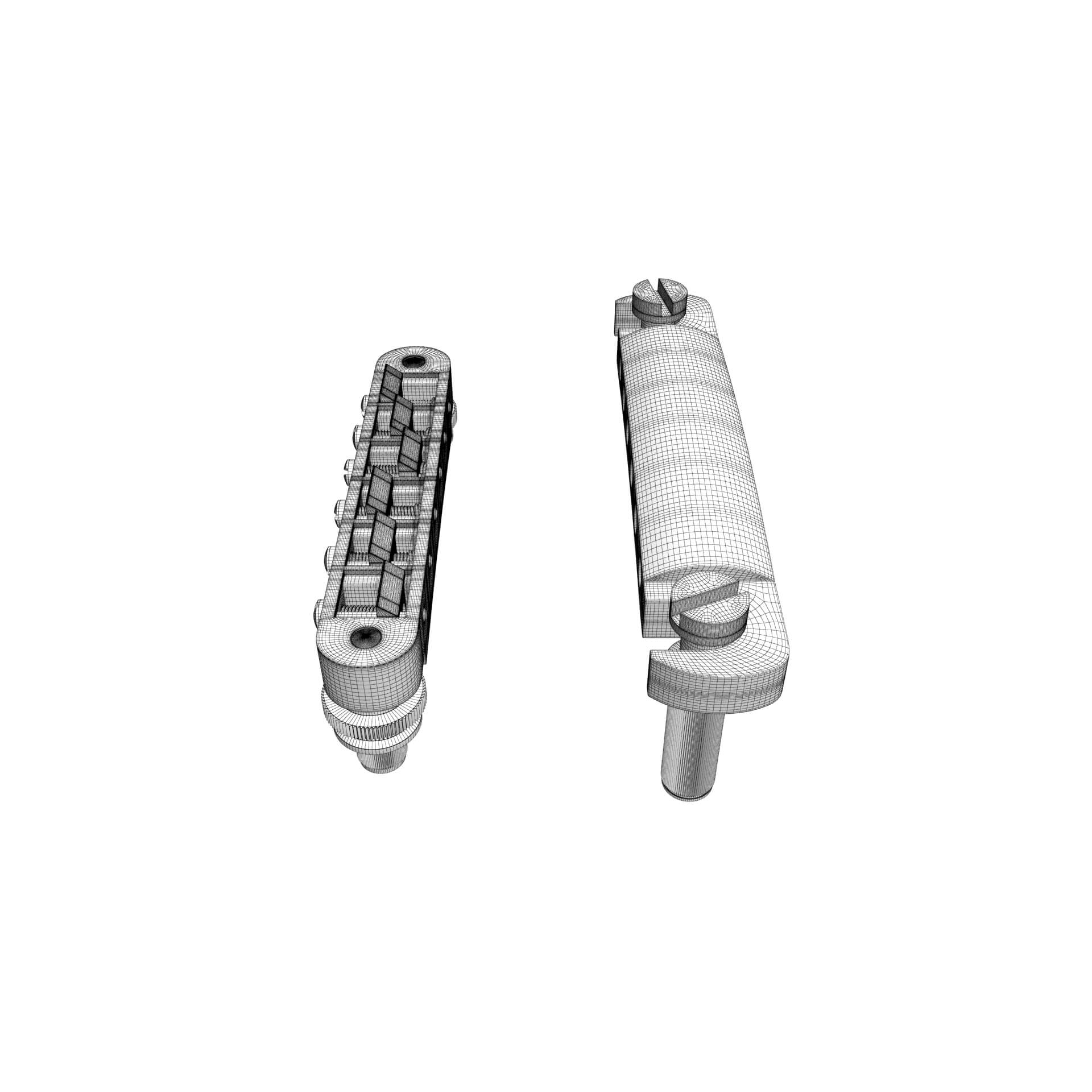 Tune O Matic Guitar Bridge Shaller - 3D Model by RenderBlade