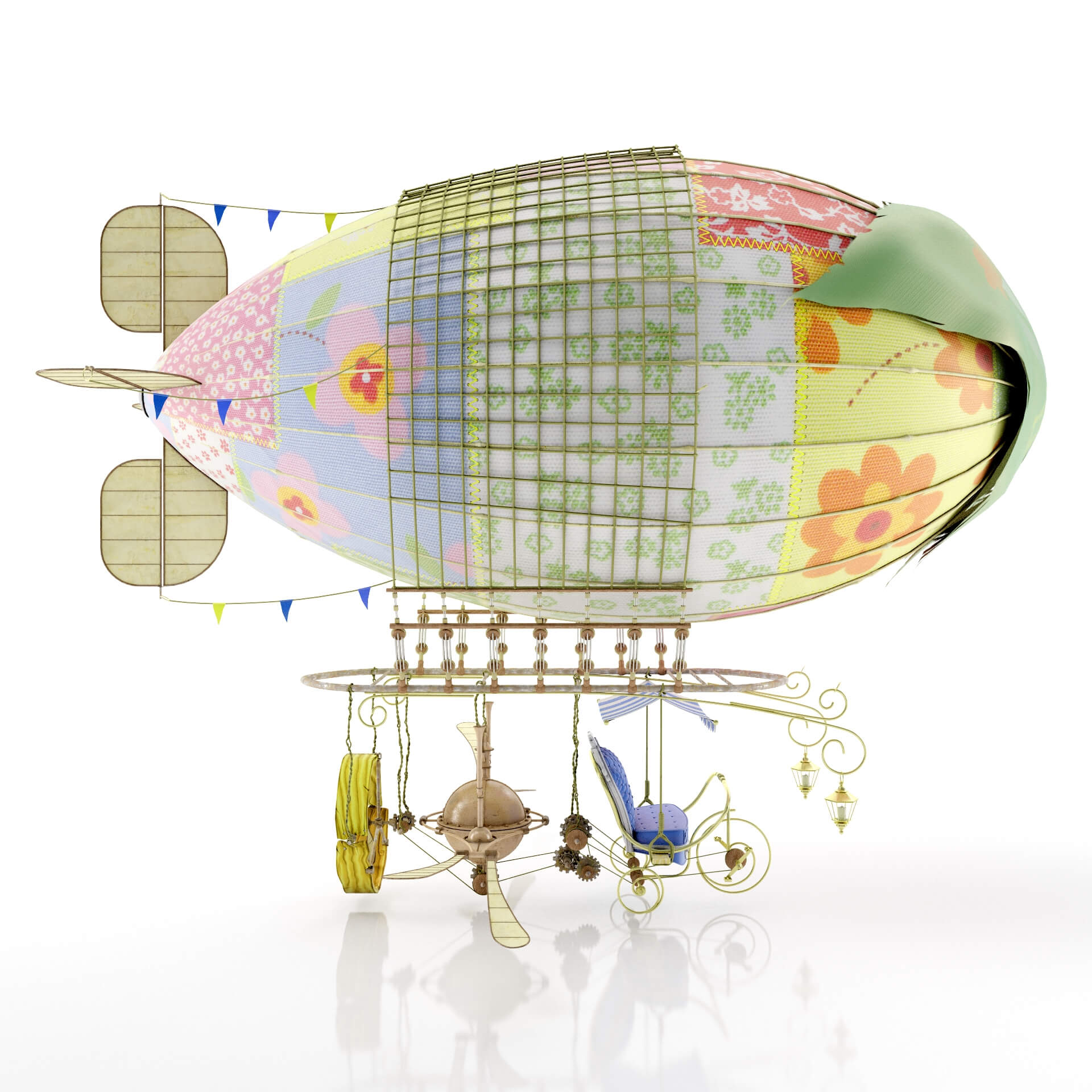 Zeppelin Steampunk - 3D Model by RenderBlade