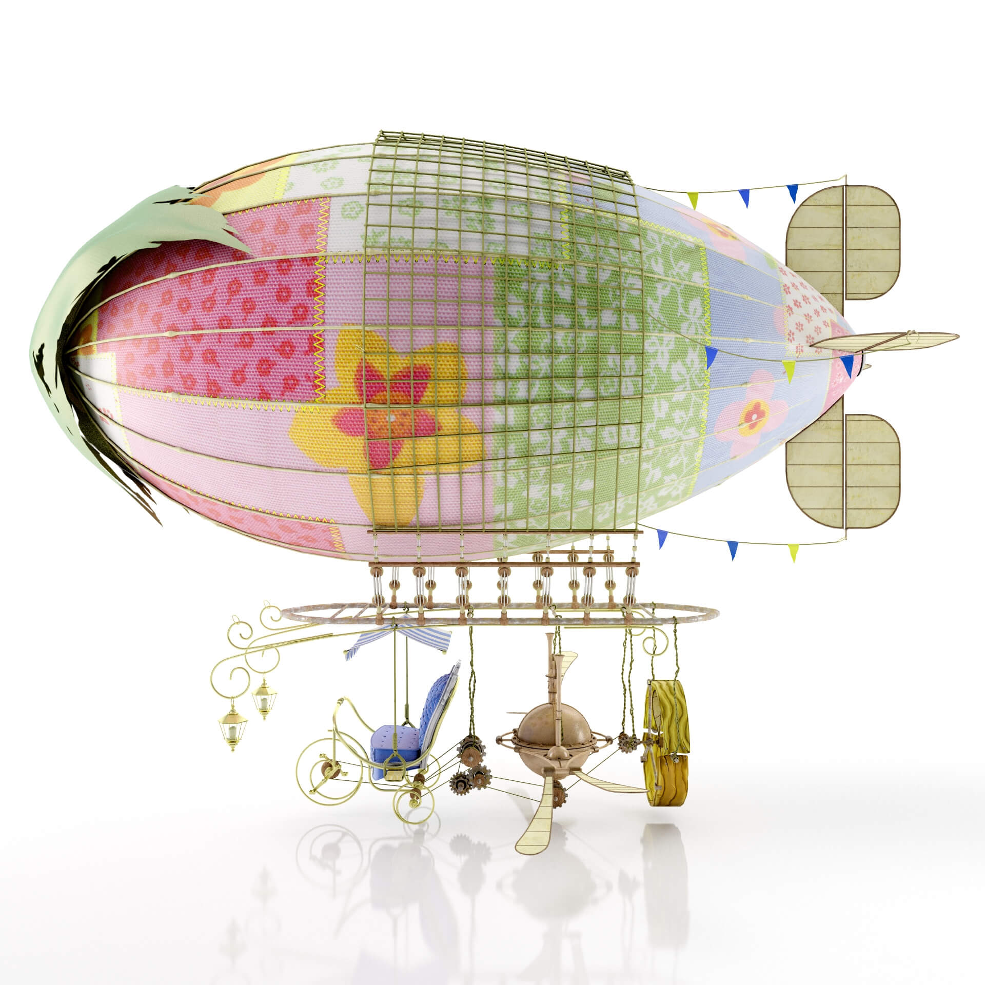 Zeppelin Steampunk - 3D Model by RenderBlade