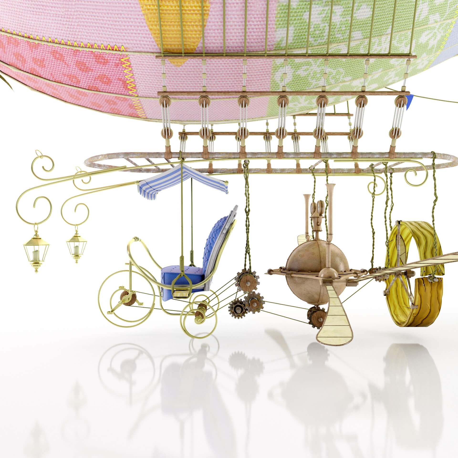 Zeppelin Steampunk - 3D Model by RenderBlade