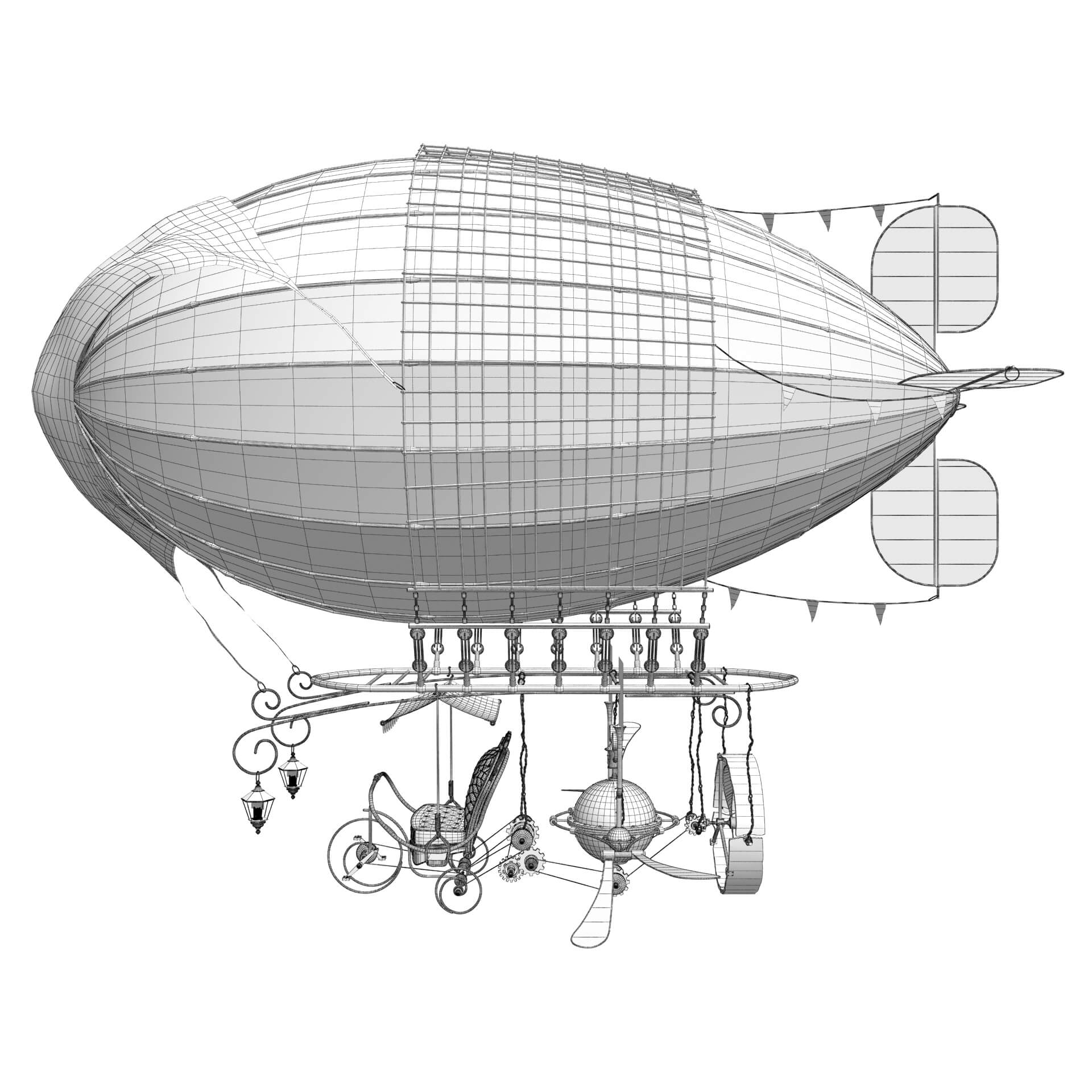 Zeppelin Steampunk - 3D Model by RenderBlade