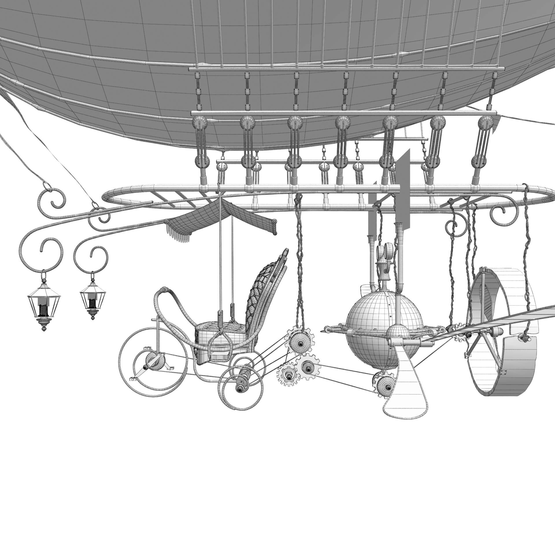 Zeppelin Steampunk - 3D Model by RenderBlade