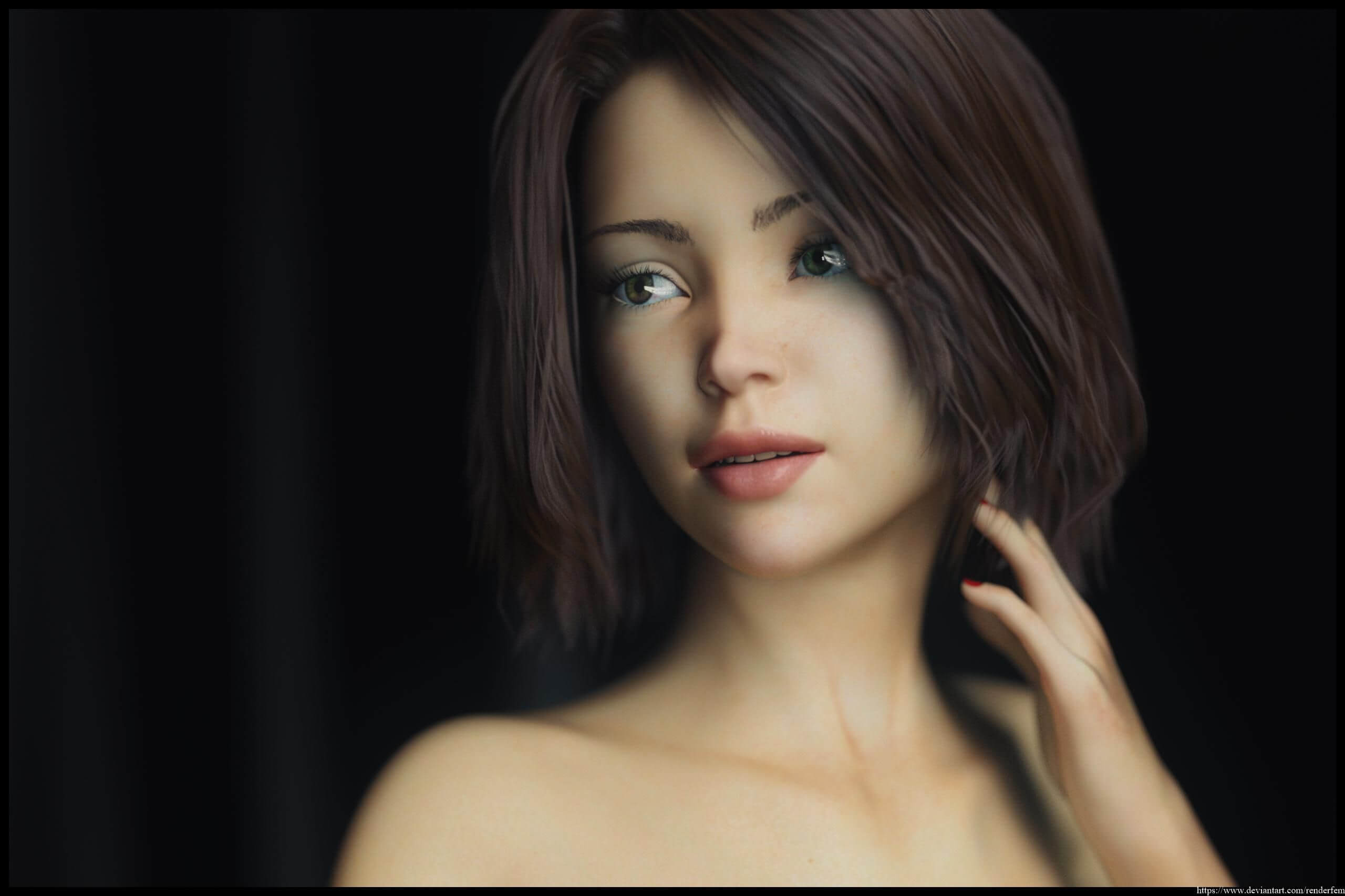 Elise 3D Render, Digital Art by RenderFem