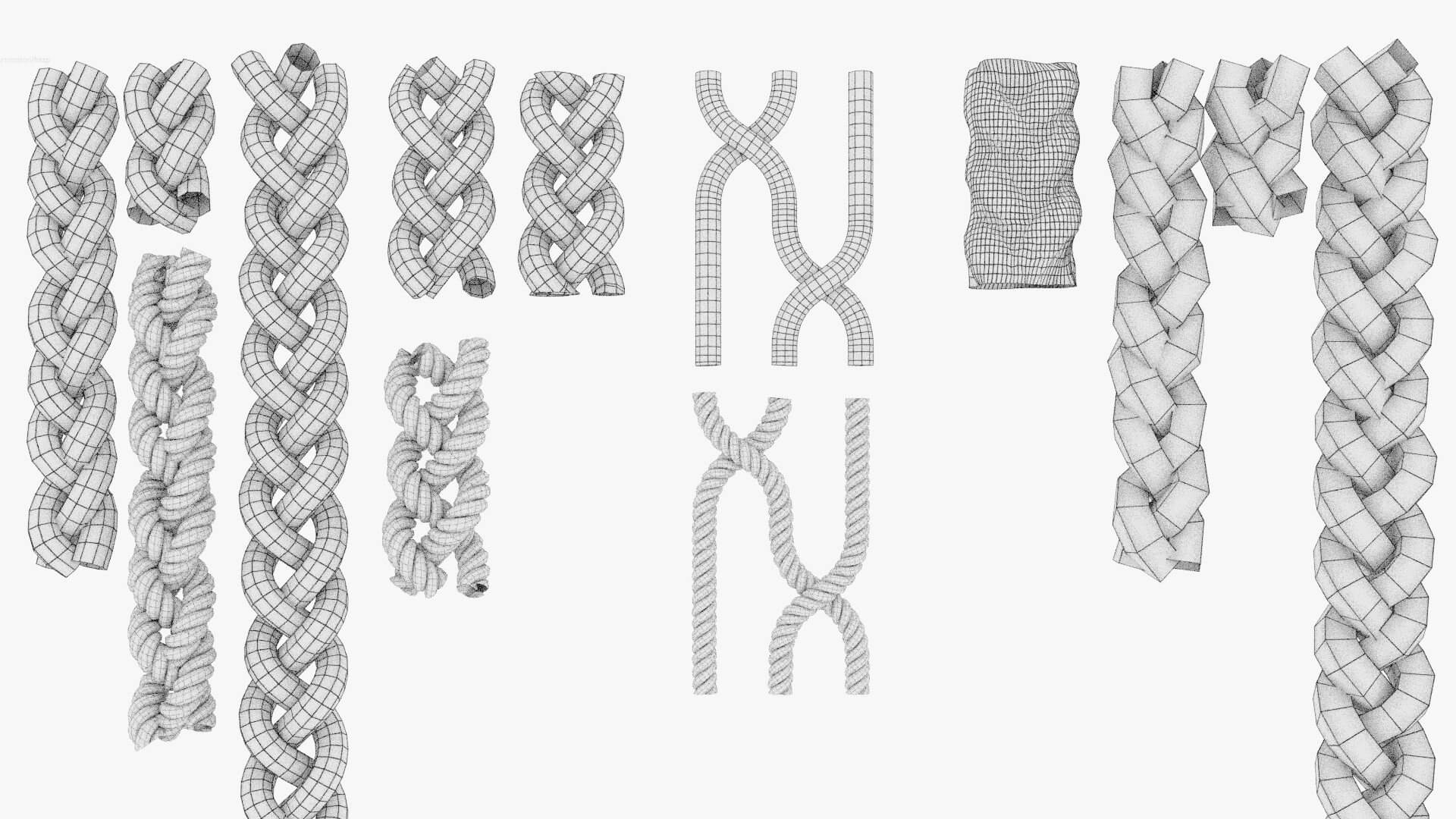 Flat Sinnet Braid - 3D Model by renderhub999