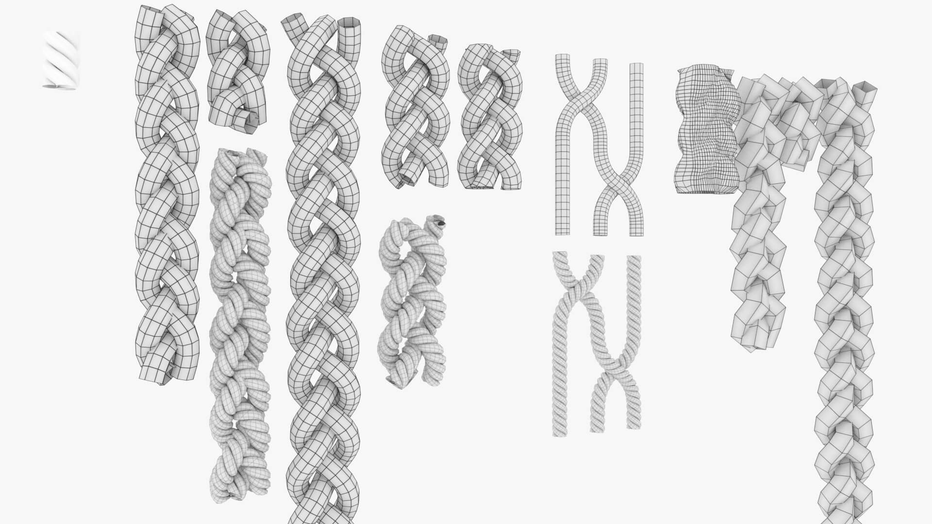 Flat Sinnet Braid - 3D Model by renderhub999