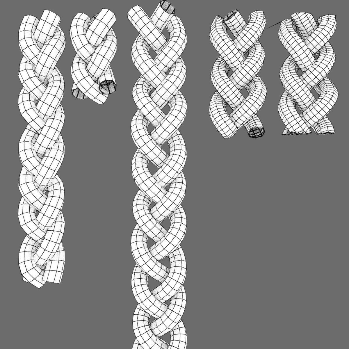 Flat Sinnet Braid - 3D Model by renderhub999