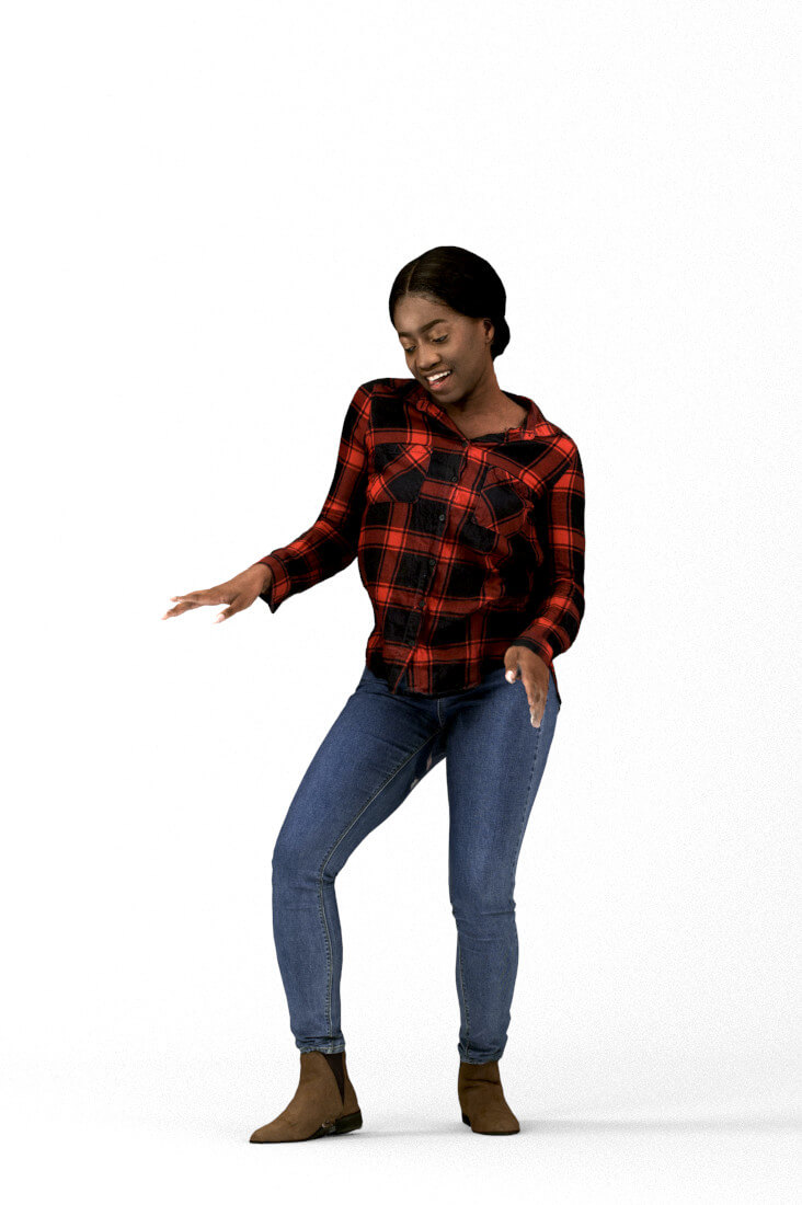 Aliyah 004 4D Volumetric Casual Dancing Woman - Free 3D Model by Renderpeople