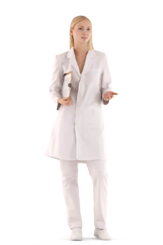 Janna Posed 047 - Female Doctor Talking and Holding A Clipboard (MAX ...