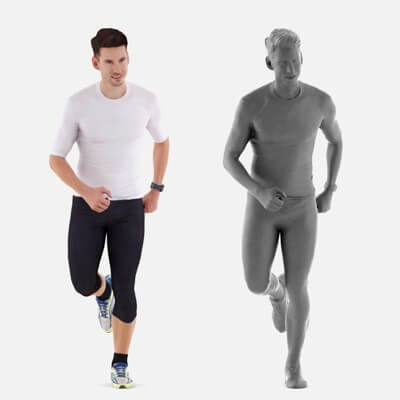 Kai Posed 023 - Running Man in Sportswear (OBJ) 3D Model by Renderpeople