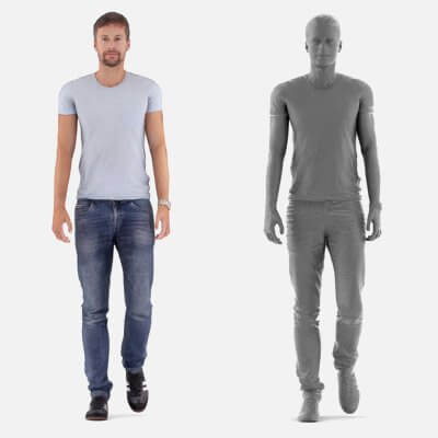 Nathan Animated 003 - Walking Man Free 3D Model by Renderpeople