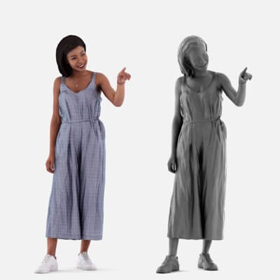 Paige Posed 004 - Casual Woman Standing and Pointing (C4D) 3D Model by ...