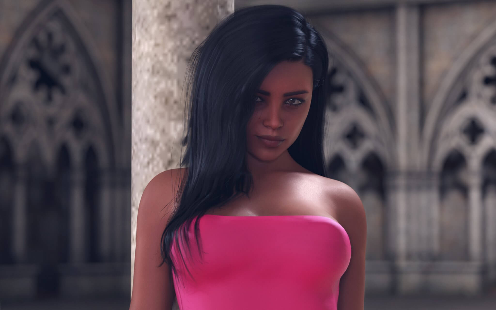Allina. Pink 1 3D Render, Digital Art by rendorgal