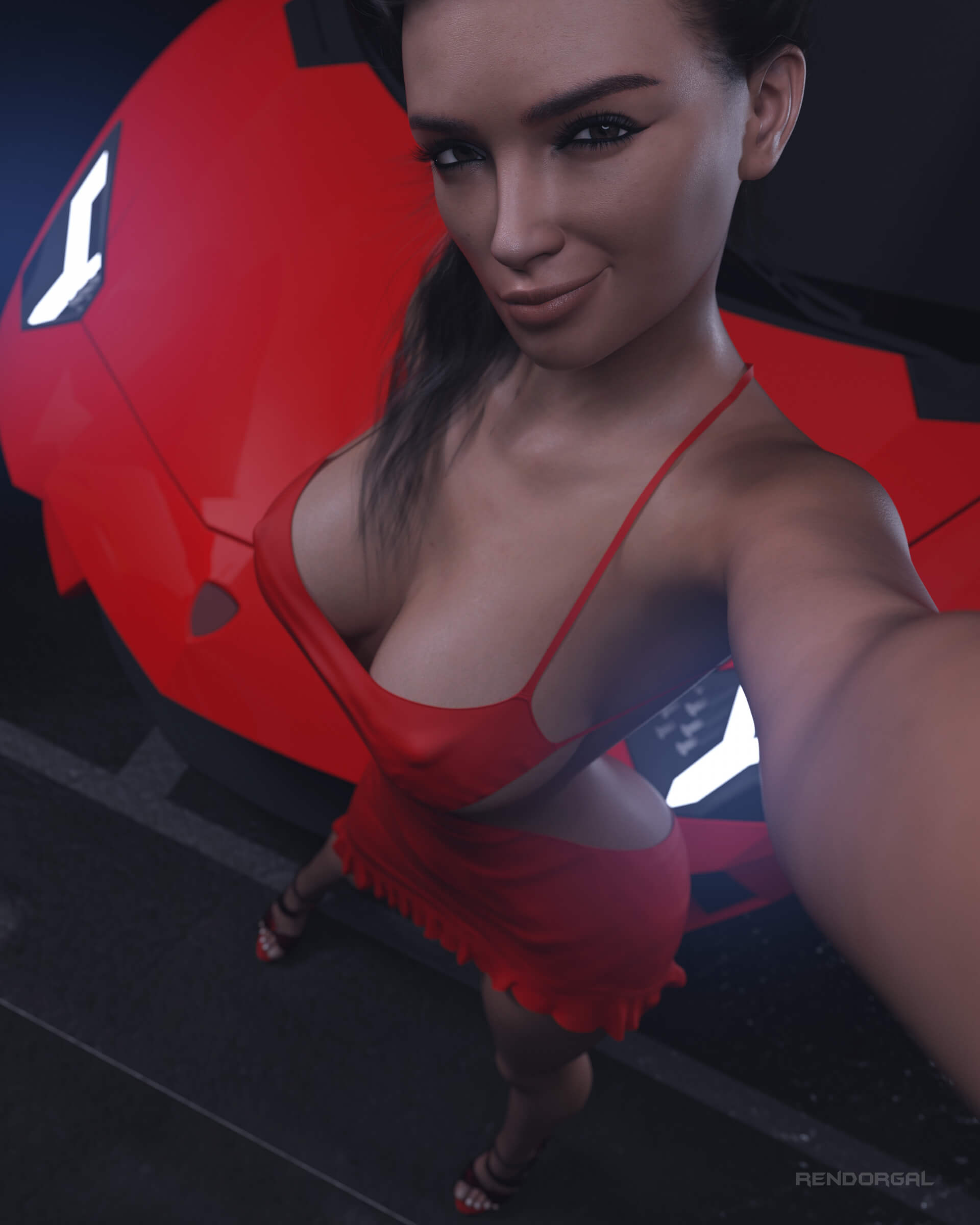 Selfie 3D Render, Digital Art by rendorgal