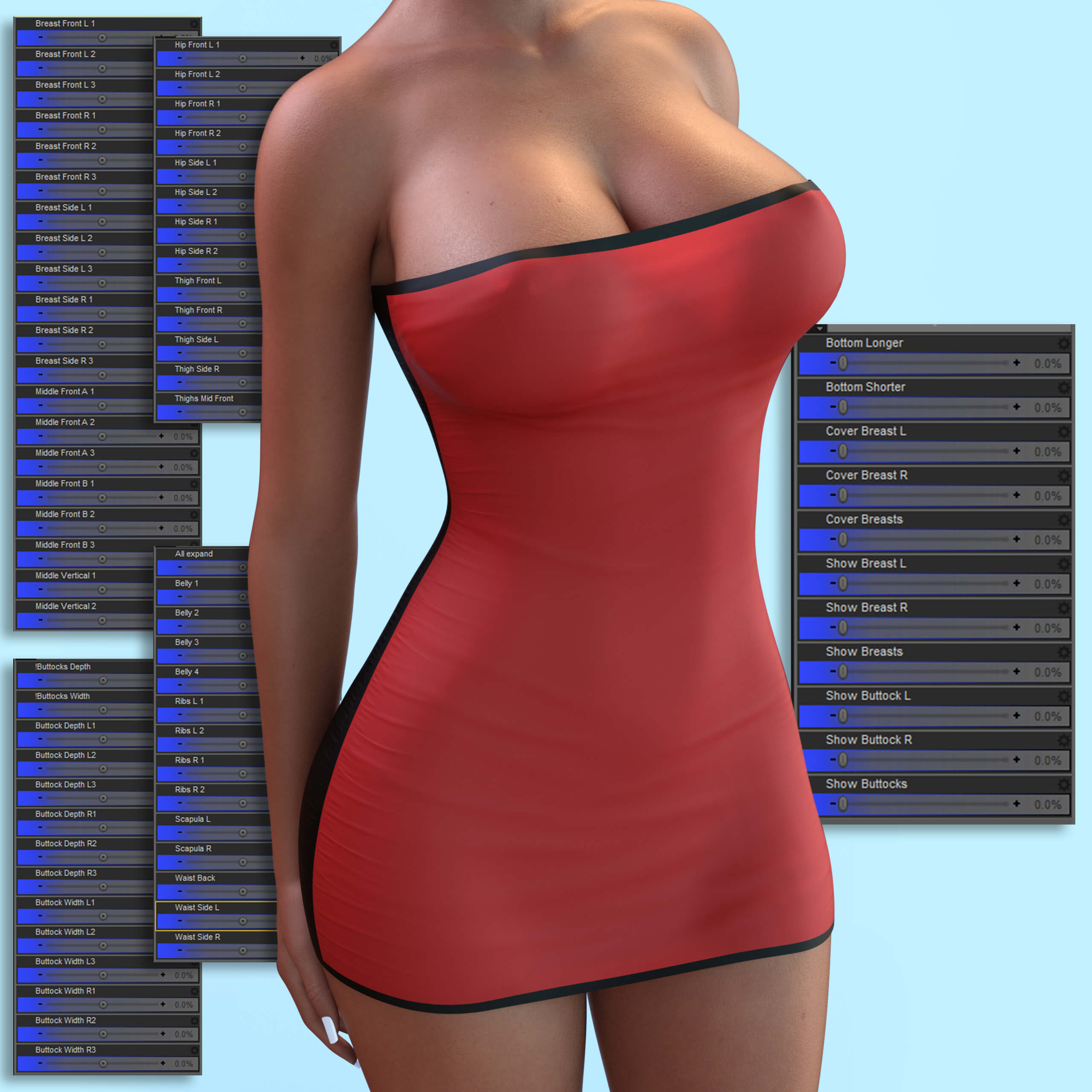 RDGL Tube Dress G8F - Daz Content by rendorgal