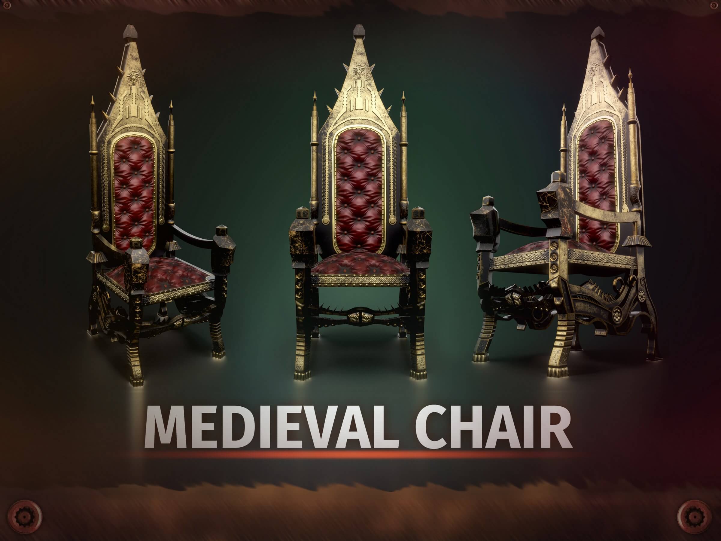 C2 - Medieval Chair 1 3D Model by Rendornu