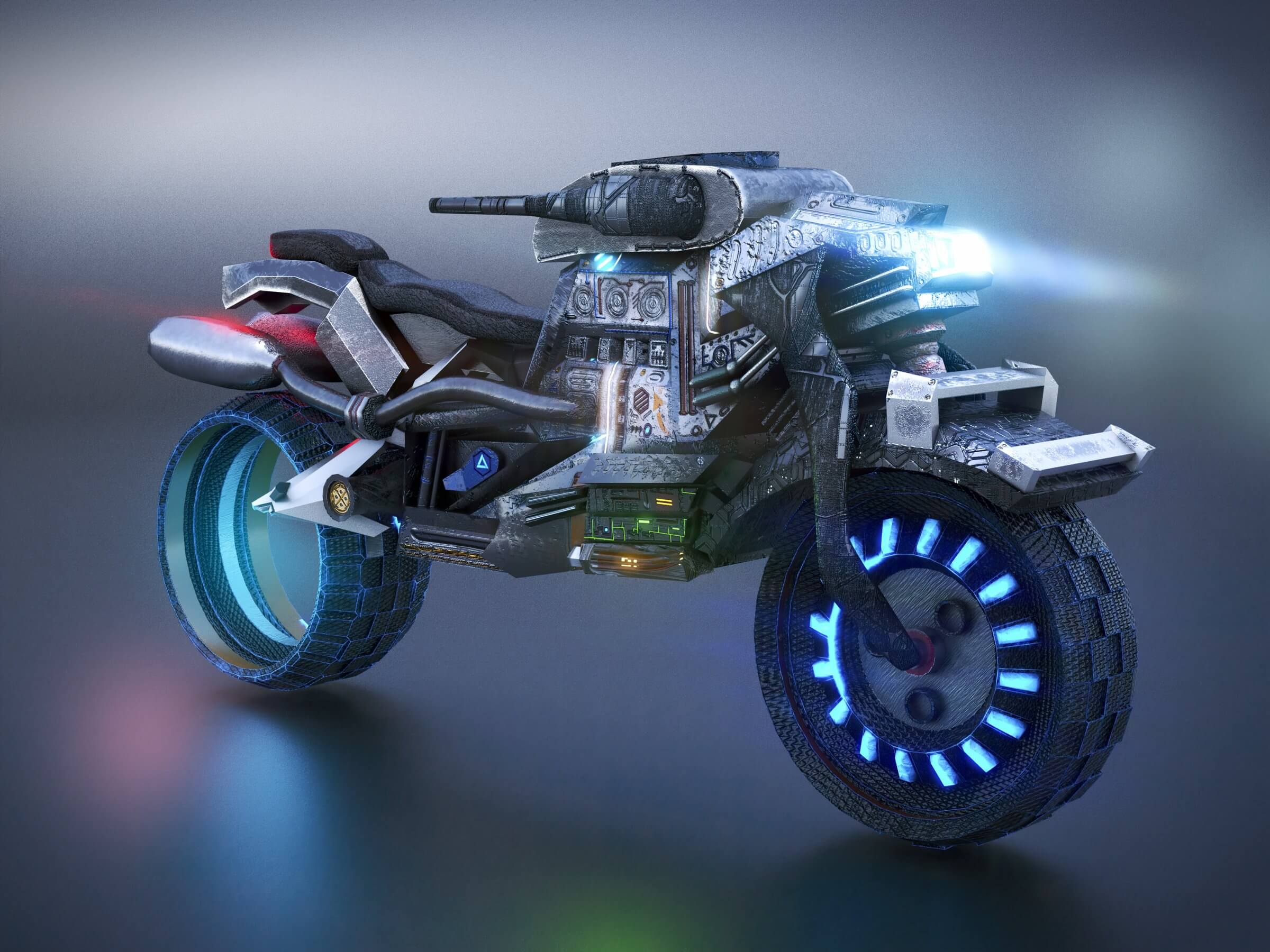 C27 - Sci-Fi Motorcycle 1 3D Model by Rendornu