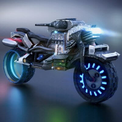 C27 - Sci-Fi Motorcycle 1 3D Model by Rendornu