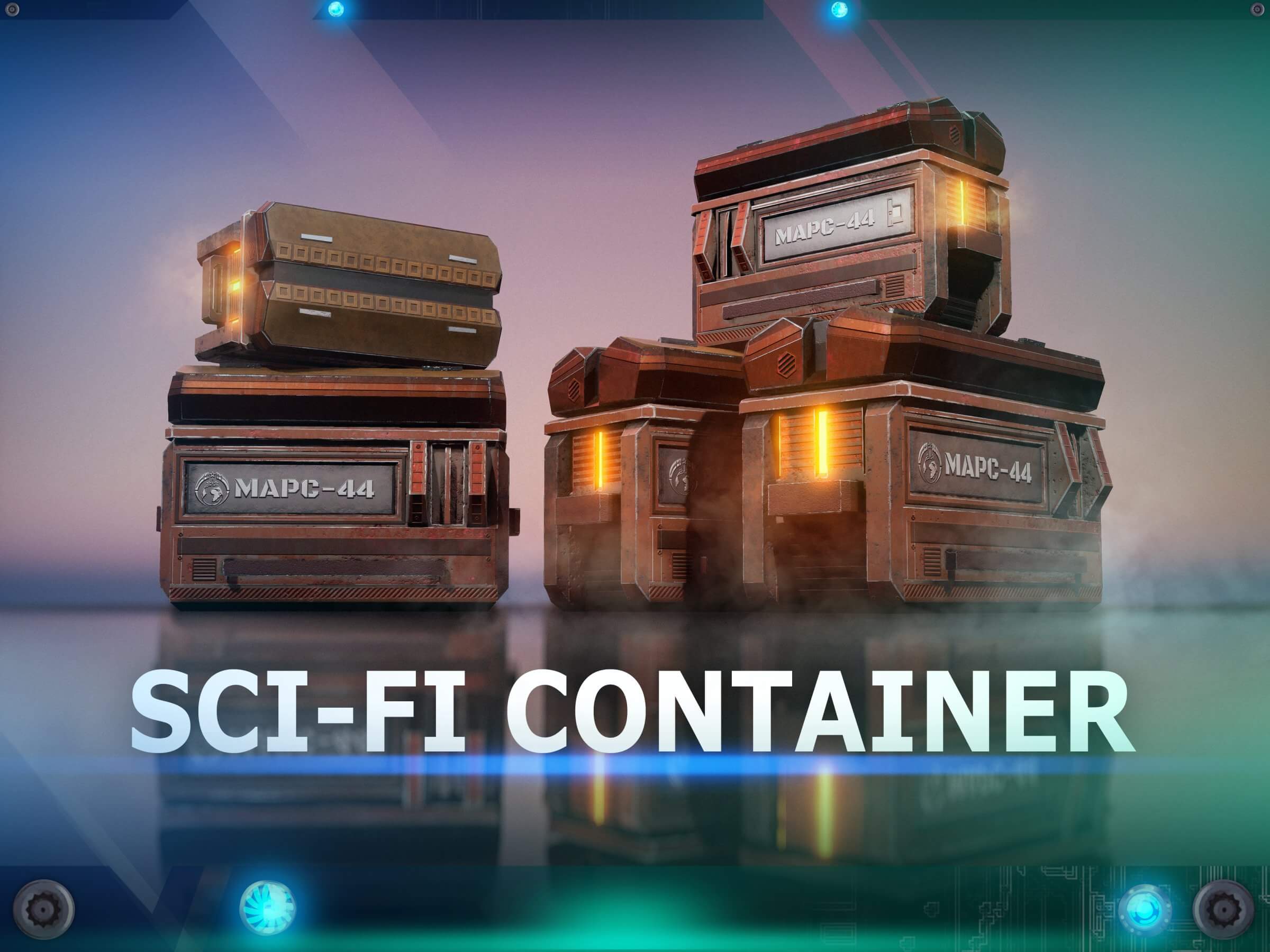 C3 - Sci-Fi Container 4 3D Model by Rendornu