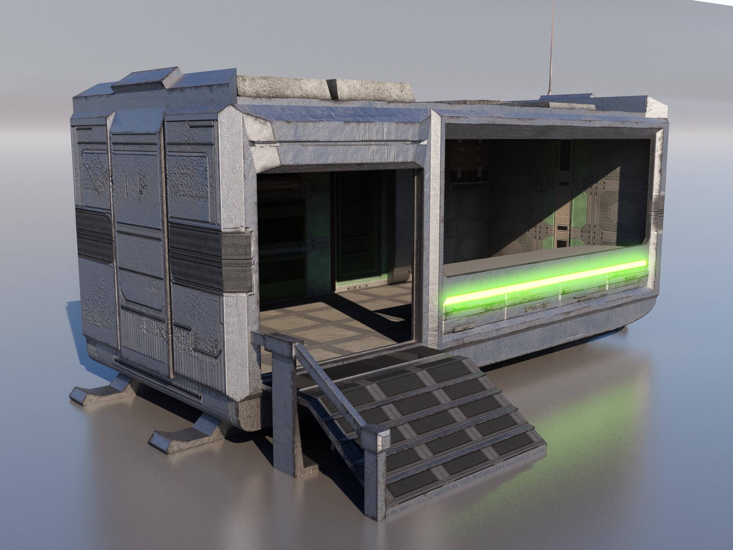 C3 - Sci-Fi Modular Building 1 3D Model by Rendornu