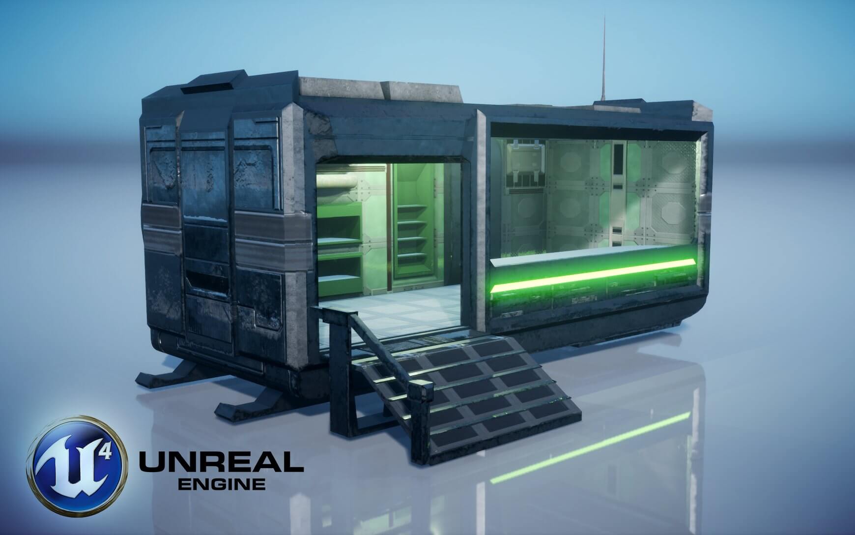 C3 - Sci-Fi Modular Building 1 3D Model by Rendornu